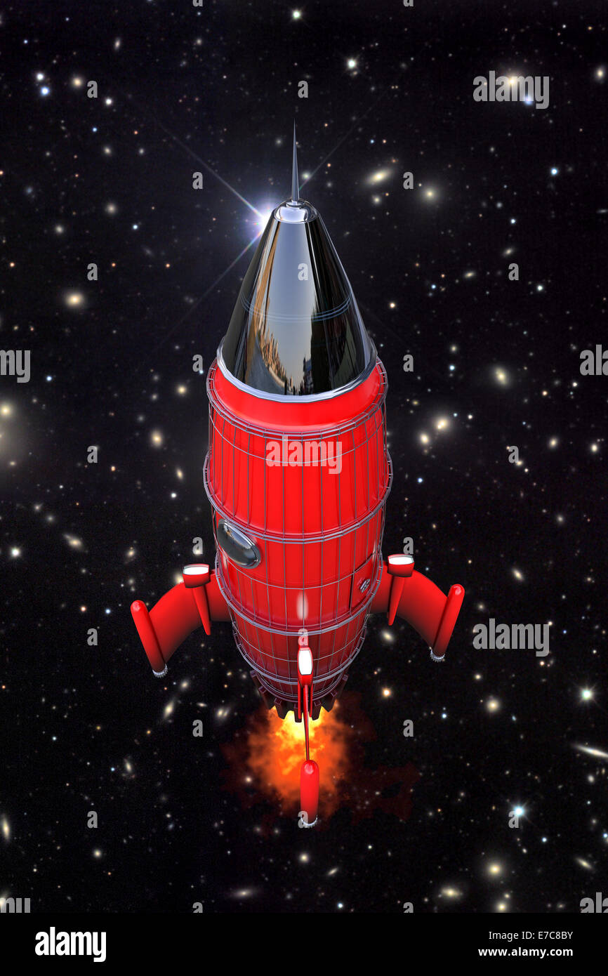 space rocket flying in the space Stock Photo - Alamy