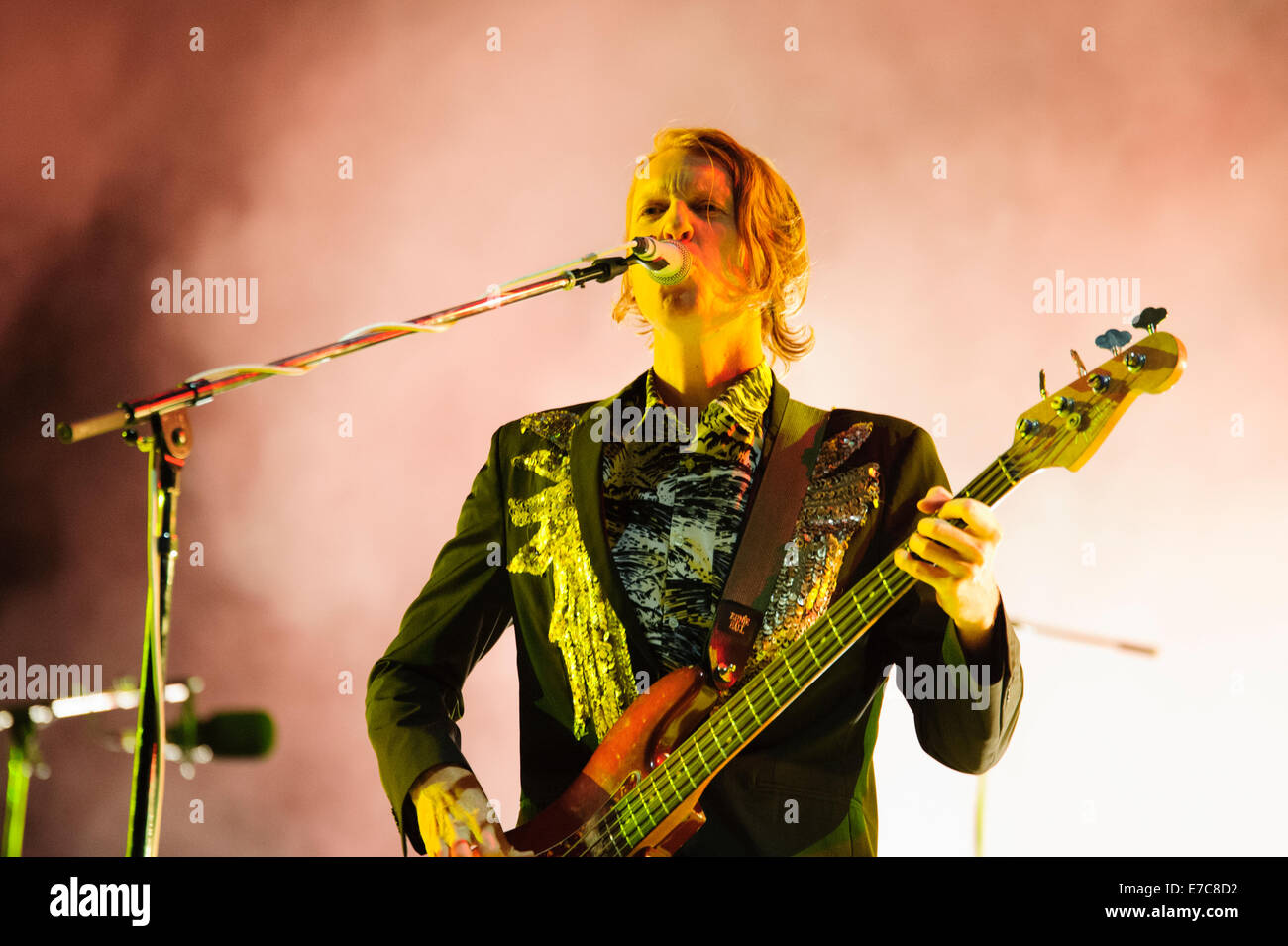 Richard Reed Parry of Arcade Fire performs at Rock in Roma festival ...