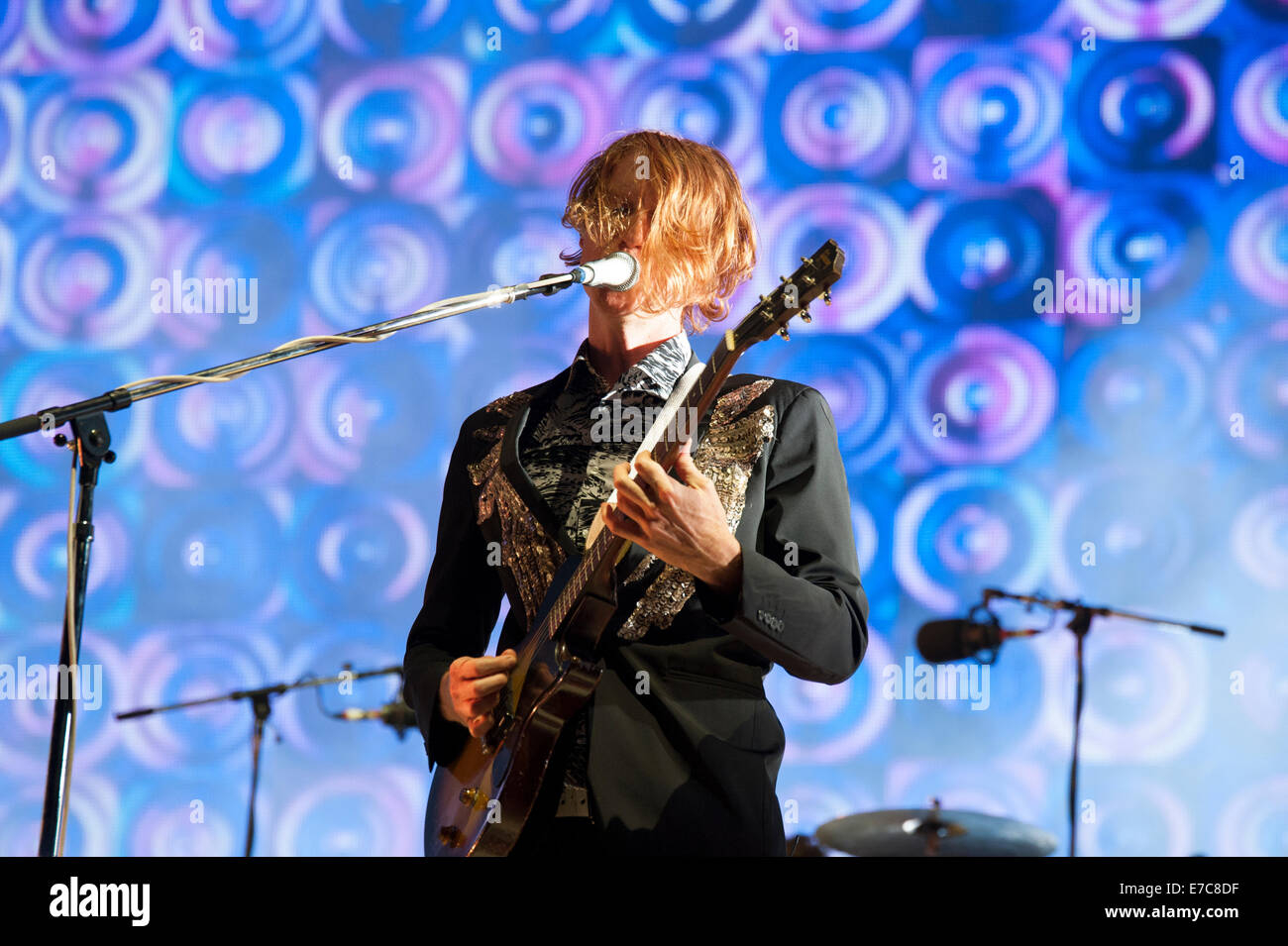 Richard Reed Parry of Arcade Fire performs at Rock in Roma festival ...