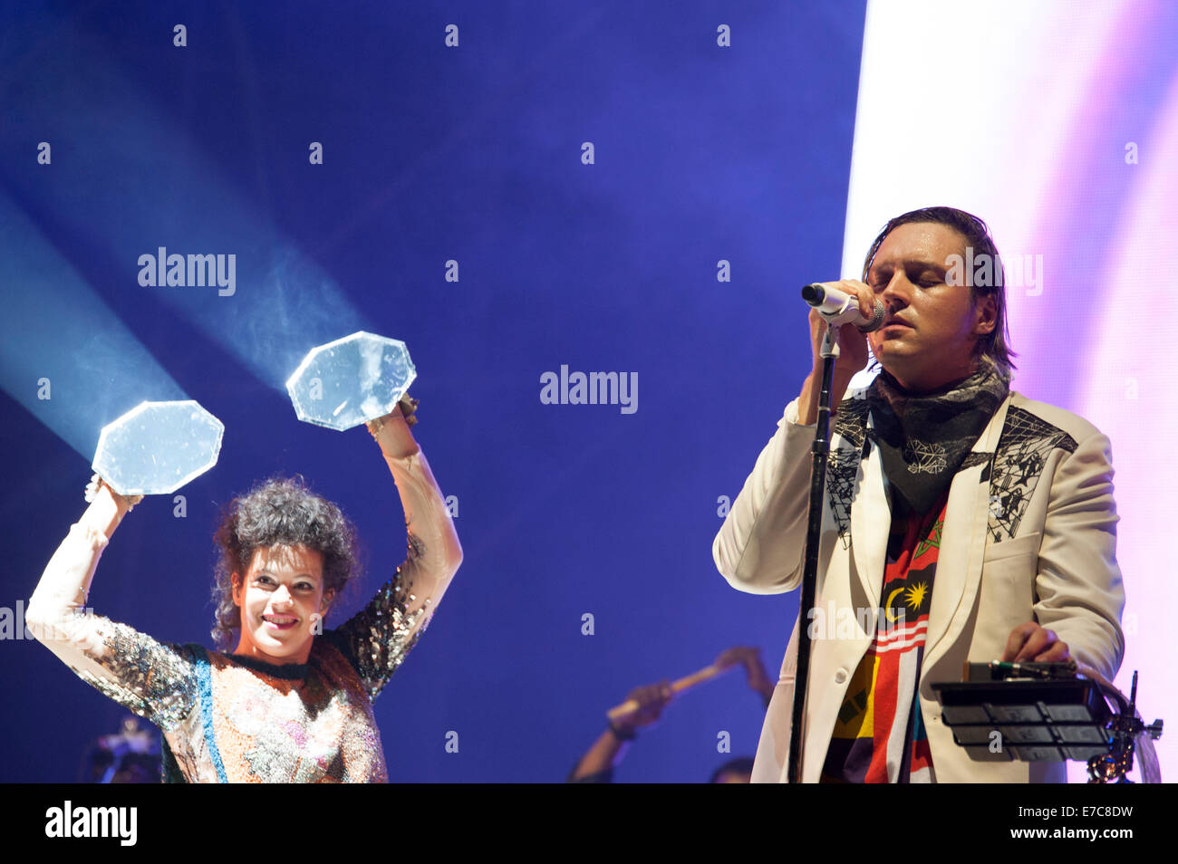 Win Butler And Régine Chassagne Of Arcade Fire Perform At Rock In Roma