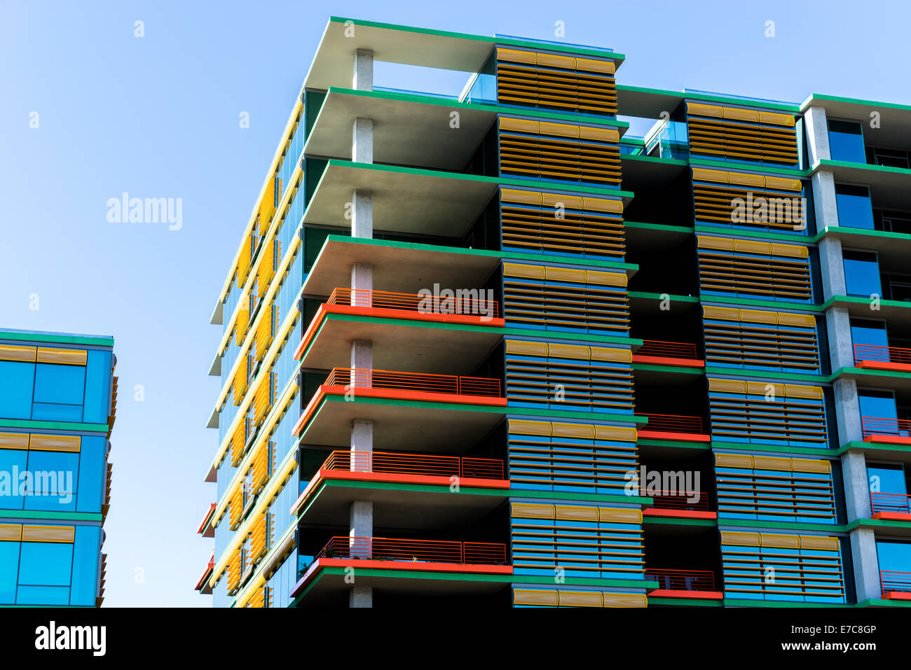 Brightly colored apartment block in Phoenix Stock Photo - Alamy