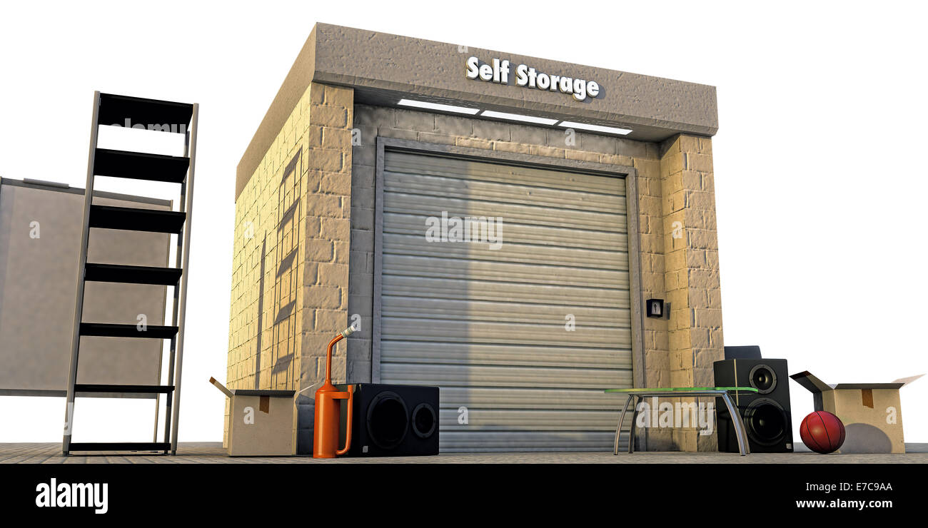 modern self storage isolated on white background Stock Photo - Alamy