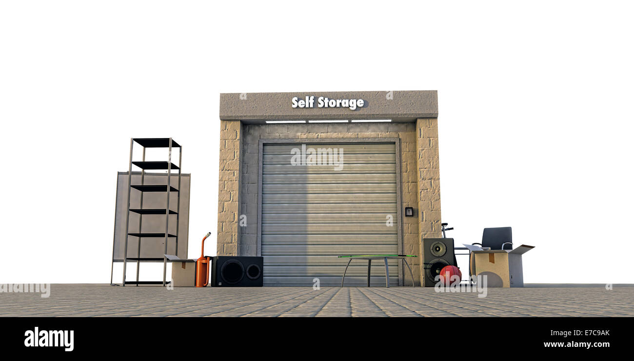 modern self storage isolated on white background Stock Photo - Alamy