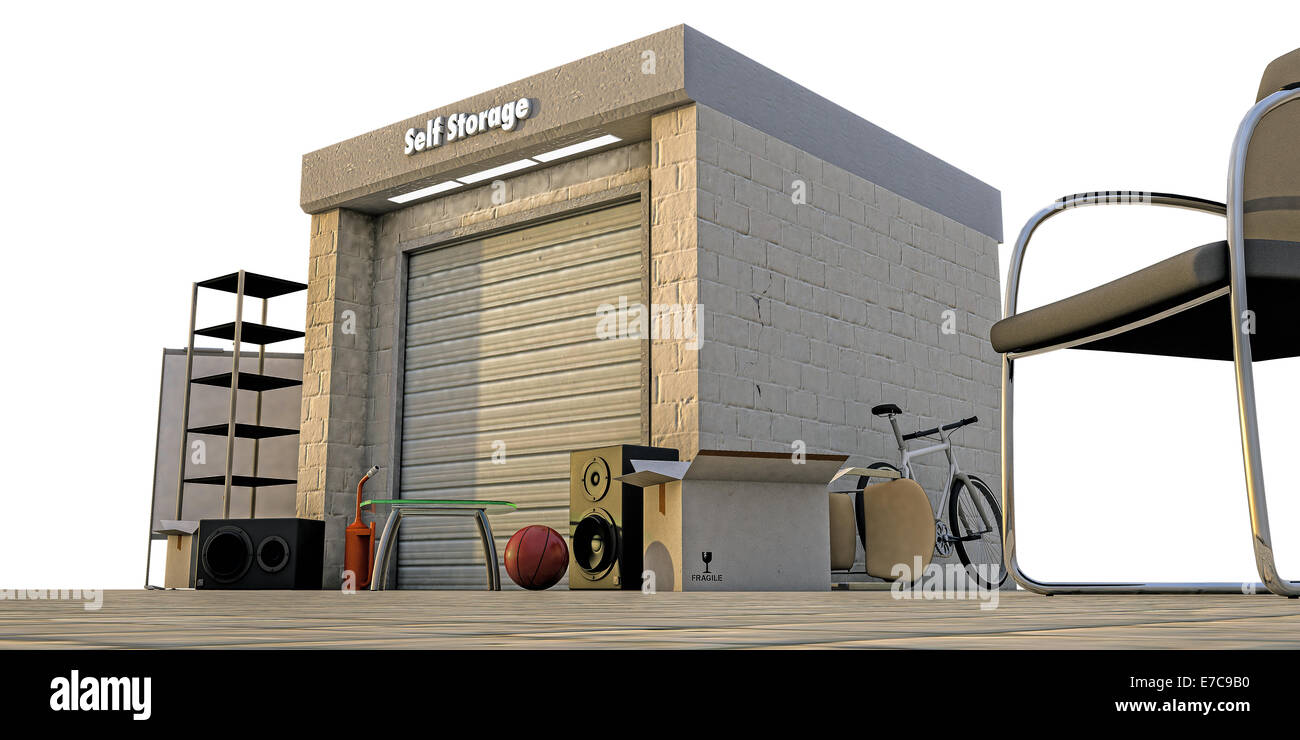 modern self storage isolated on white background Stock Photo - Alamy