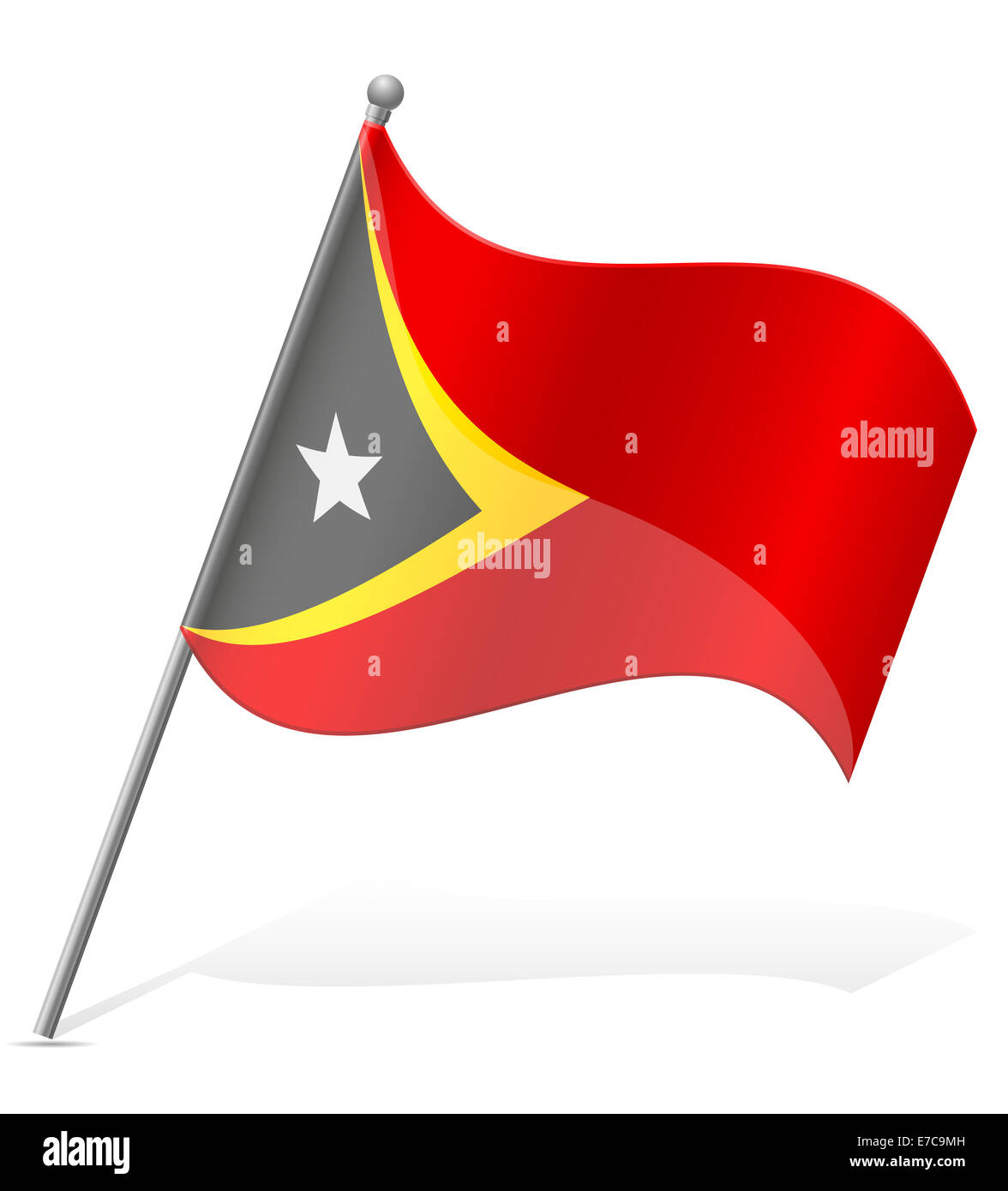 flag of East Timor illustration isolated on white background Stock ...