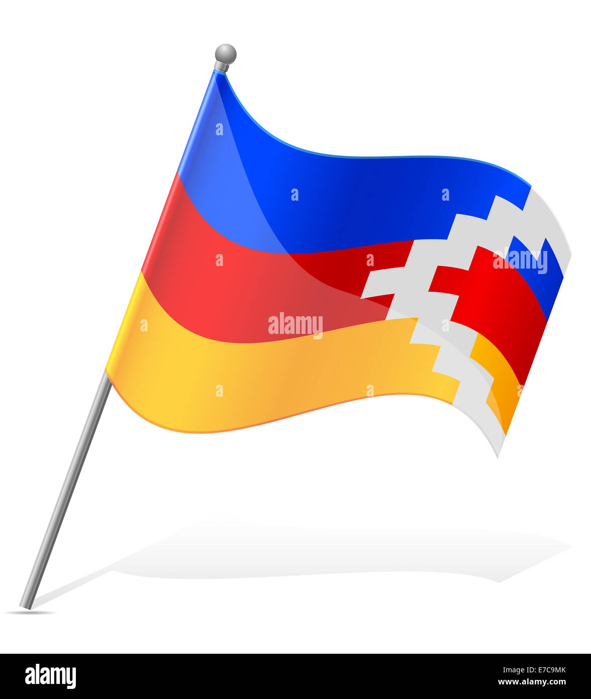 flag of Nagorno Karabakh Republic illustration isolated on white ...