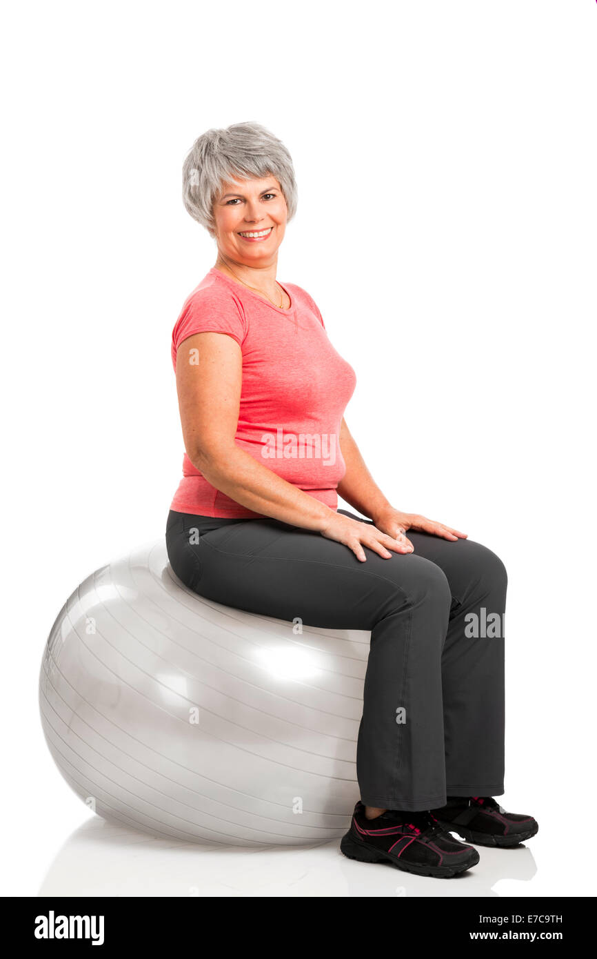 Elderly woman exercises pilates hi-res stock photography and images - Alamy