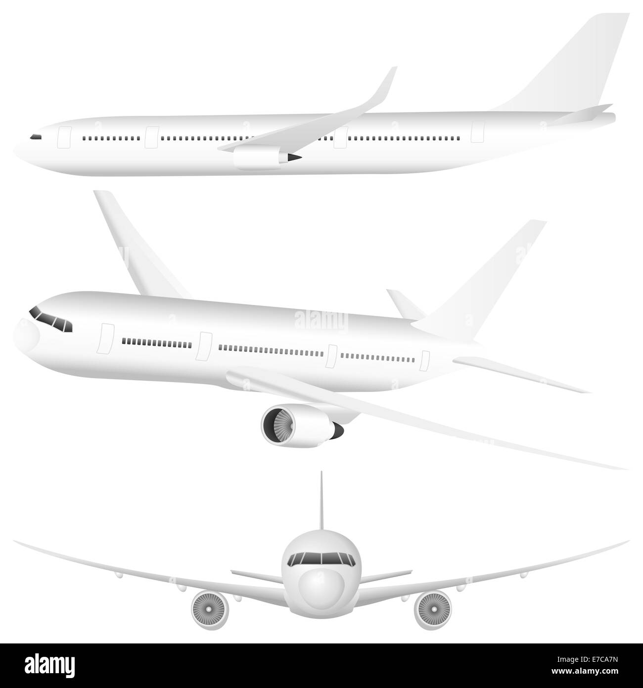 Airplane set on white background. Vector illustration Stock Photo - Alamy