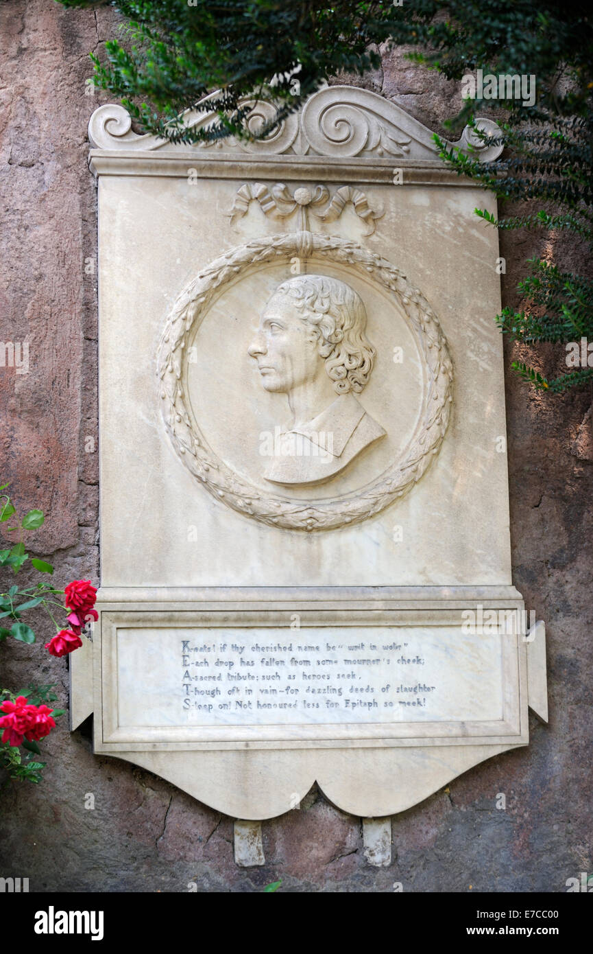 The burial place of John Keats in the English Cemetery in Rome, Italy ...