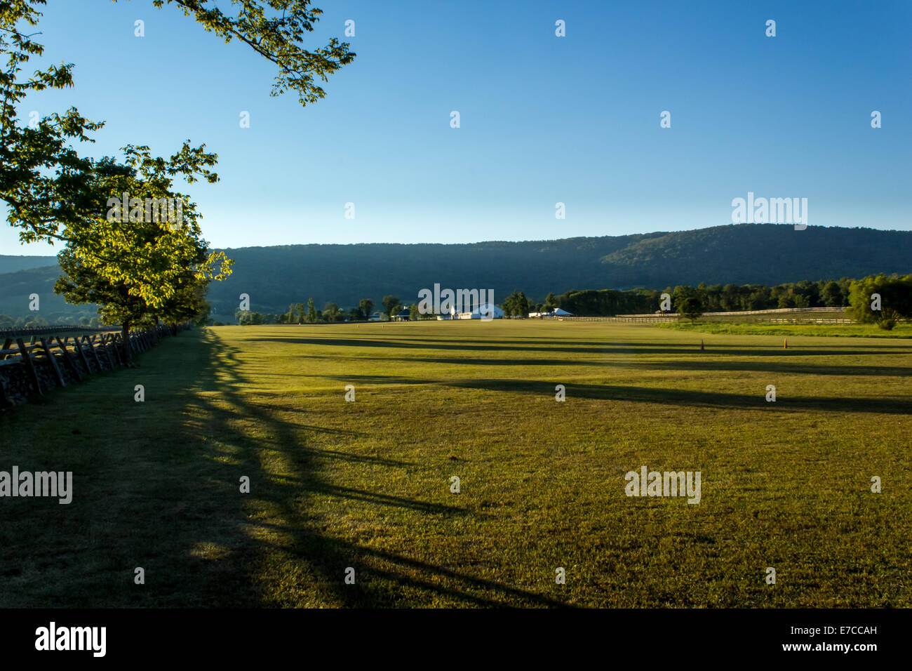 Beautiful pastures framed by the blue ridge Stock Photo - Alamy