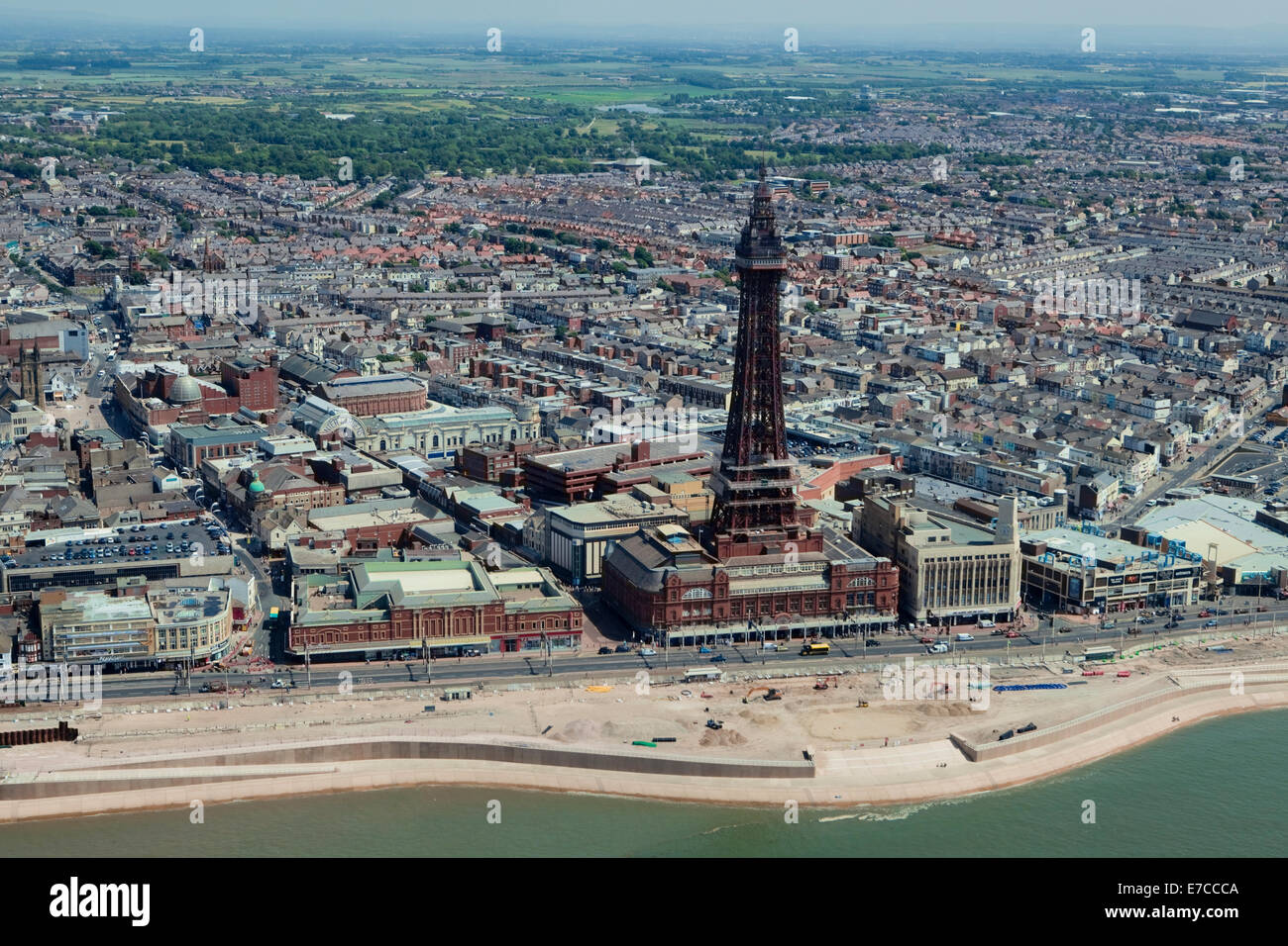Images from above of landscape Blackpool Lancashire from a plane Stock ...