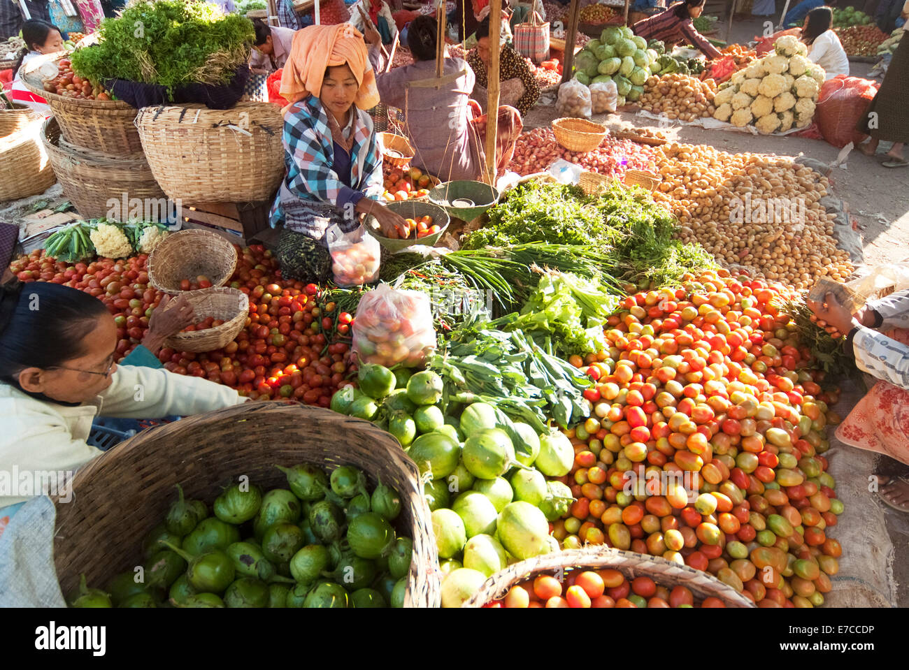 NYAUNG-U, MYANMAR - FEBRUARY 14: Trading activities on February 14 ...