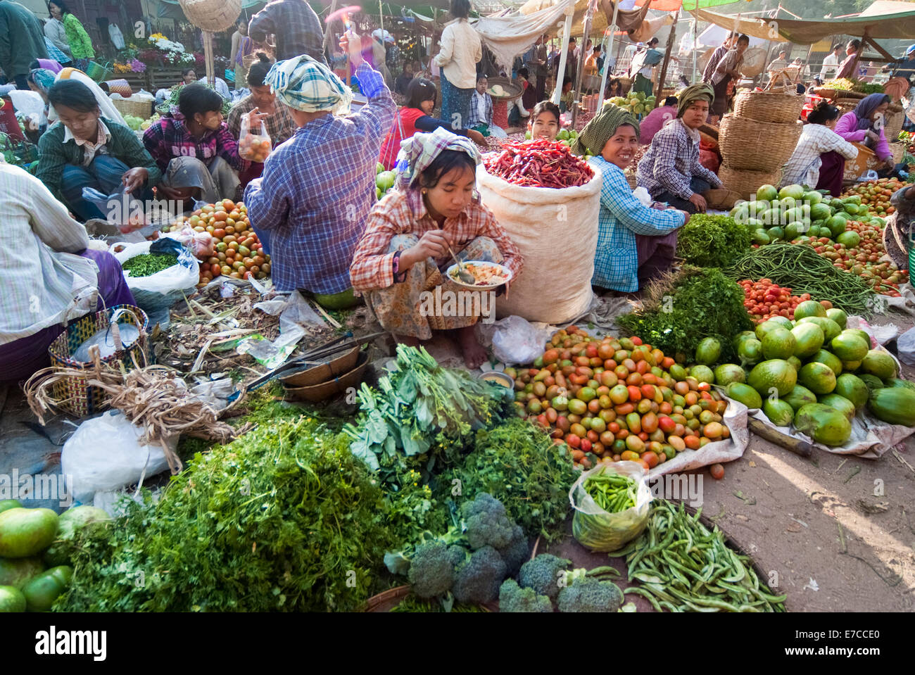 NYAUNG-U, MYANMAR - FEBRUARY 14: Trading activities on February 14 ...