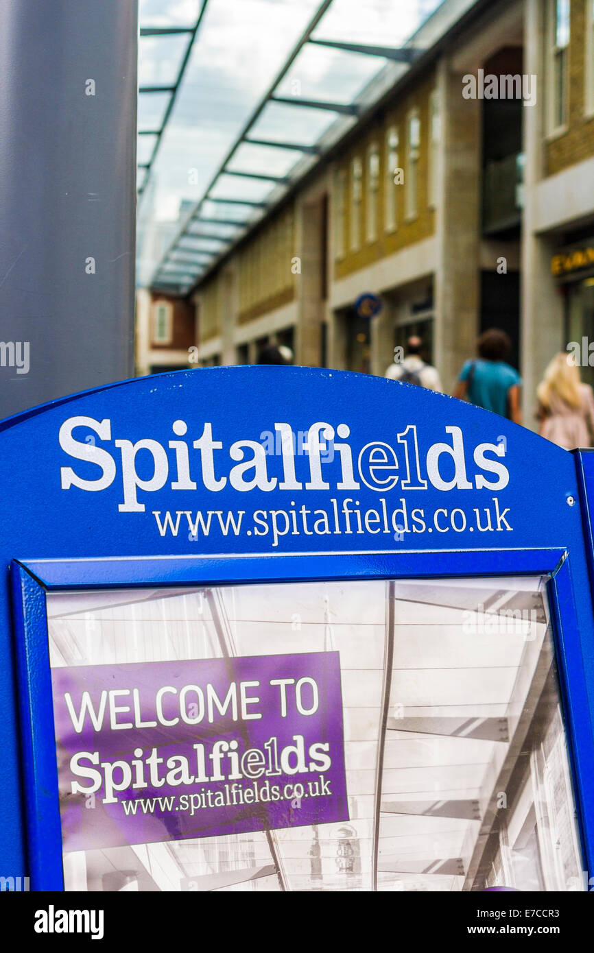 Welcome to Spitalfields - London Stock Photo - Alamy