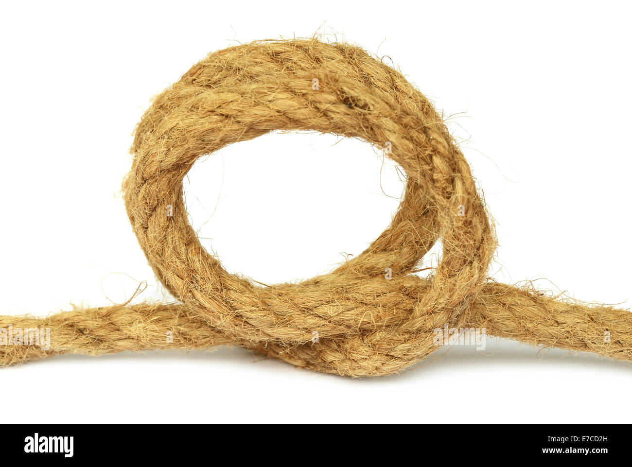 Knot on rope over white background Stock Photo - Alamy