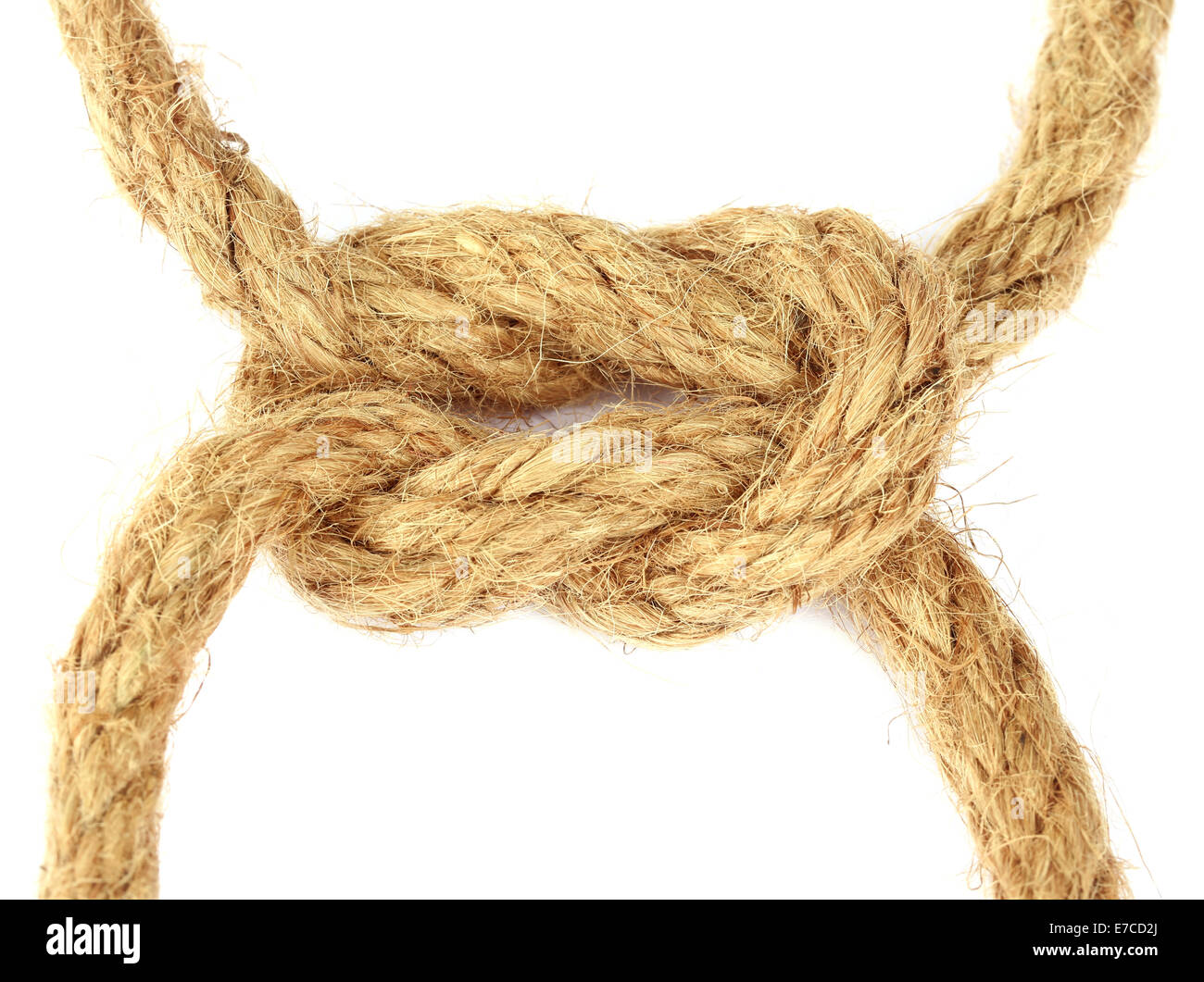Knot on rope over white background Stock Photo - Alamy
