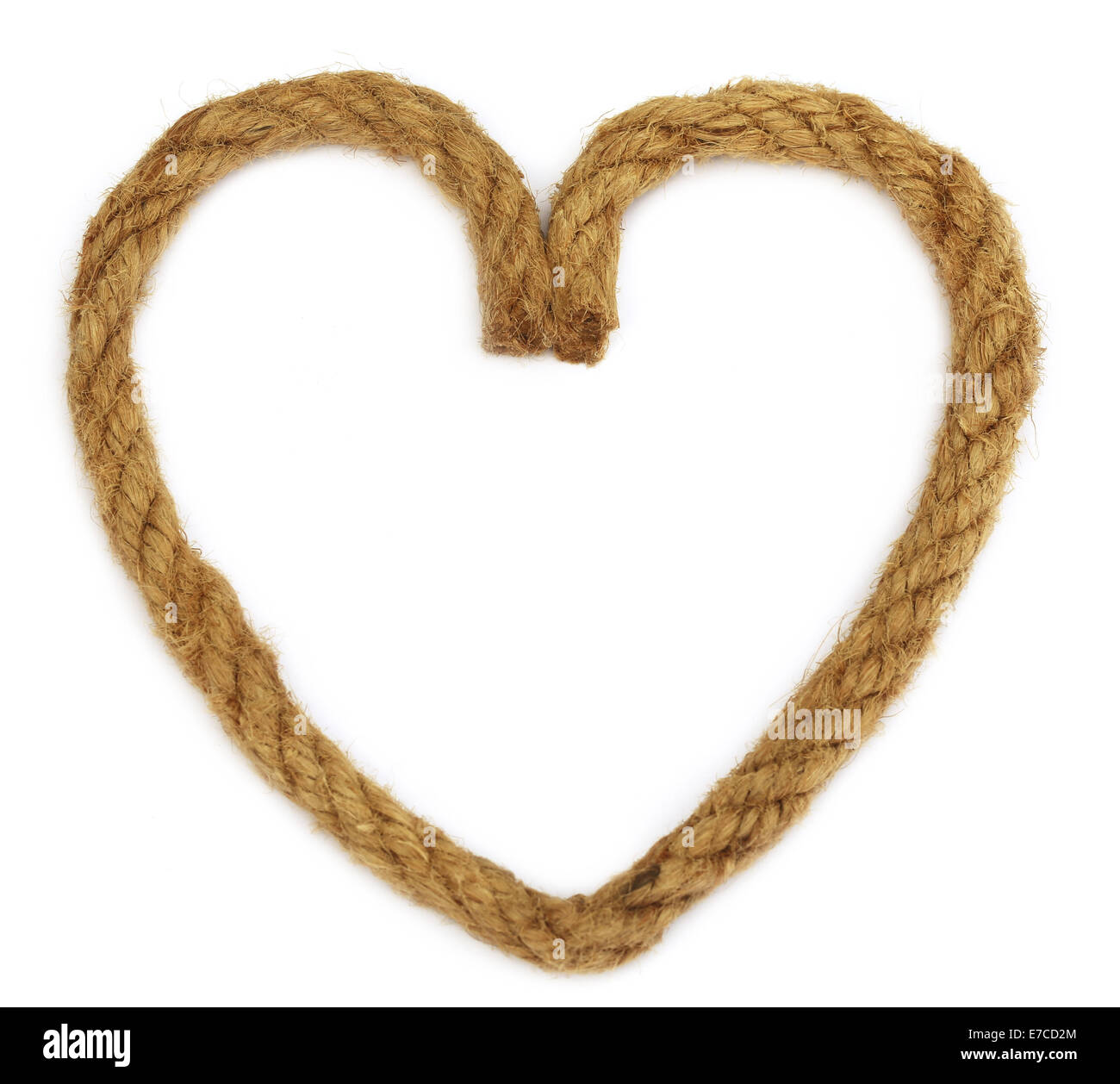 Rope making a heart shape over white background Stock Photo - Alamy