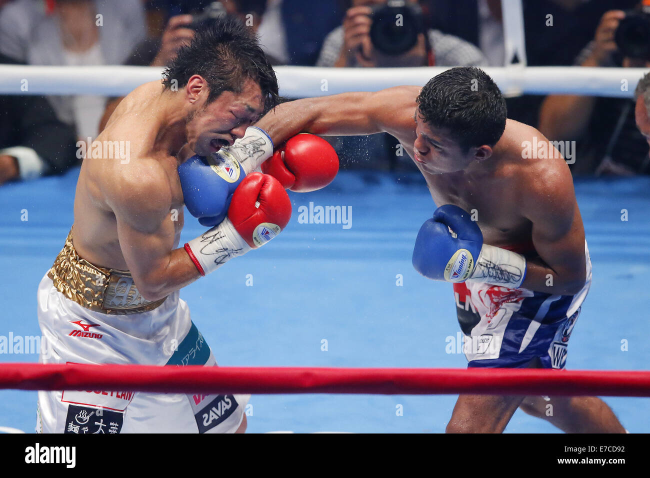 Yoyogi 2nd Gymnasium, Tokyo, Japan. 5th Sep, 2014. (L-R) Akira Yaegashi ...