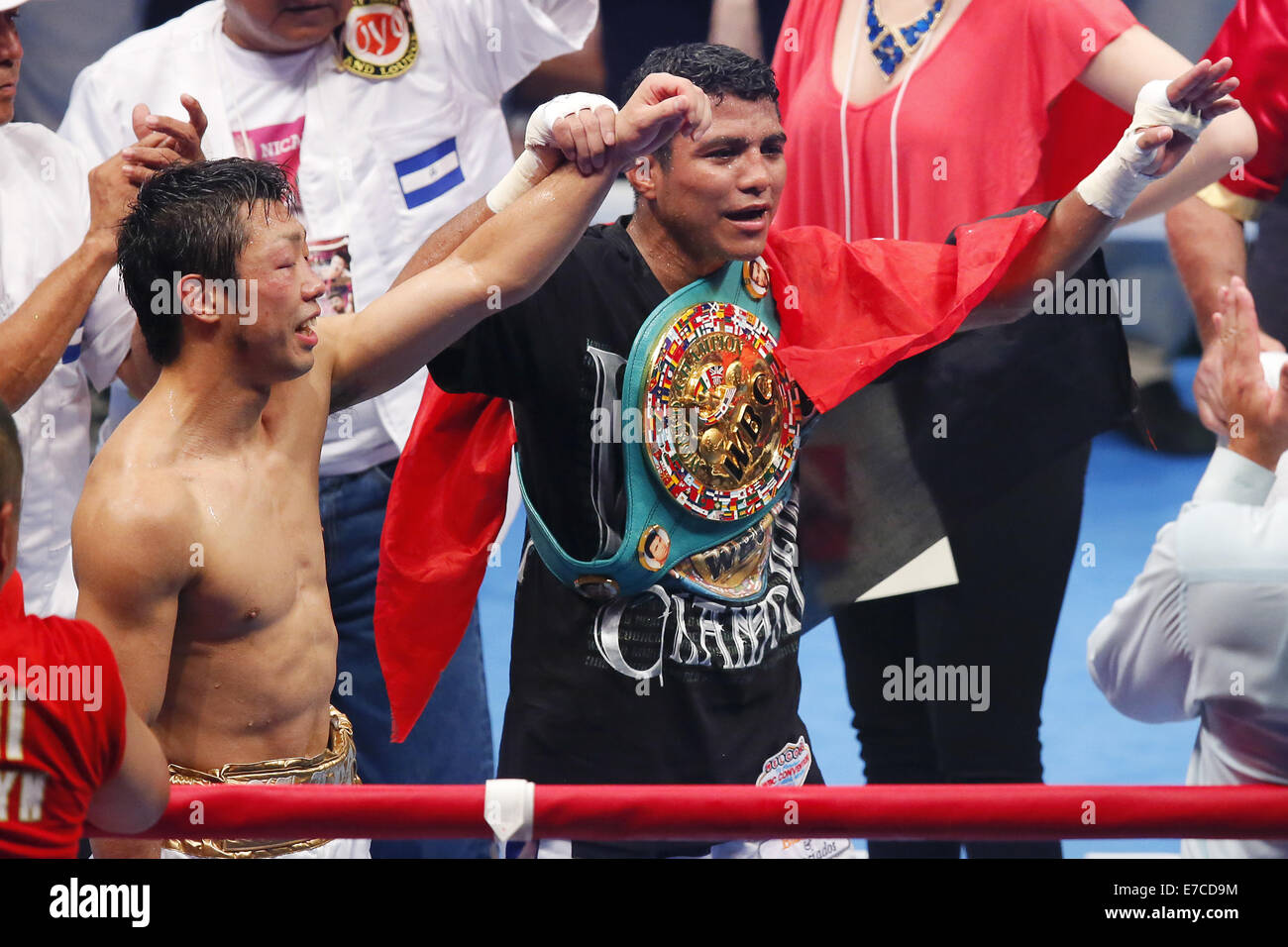 Yoyogi 2nd Gymnasium, Tokyo, Japan. 5th Sep, 2014. (L-R) Akira Yaegashi ...