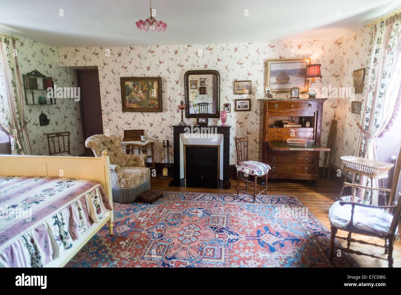 Salon of the famous Impressionist painter Claude Monet in his home at ...