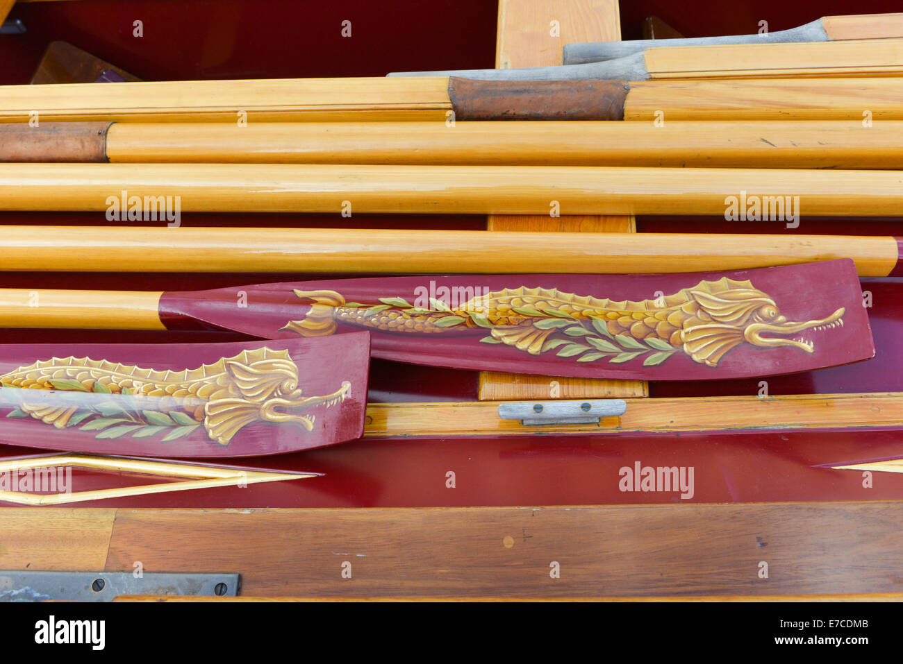 St Katharine Docks, London, UK. 13th September 2014. The oars of the ...