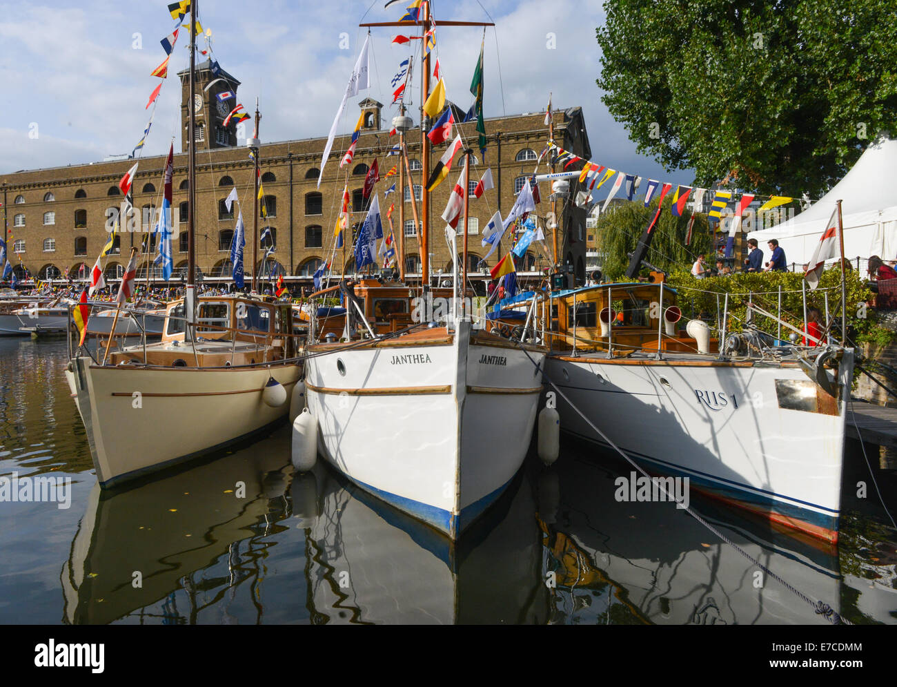 St Katharine Docks, London, UK. 13th September 2014. Three of the ...