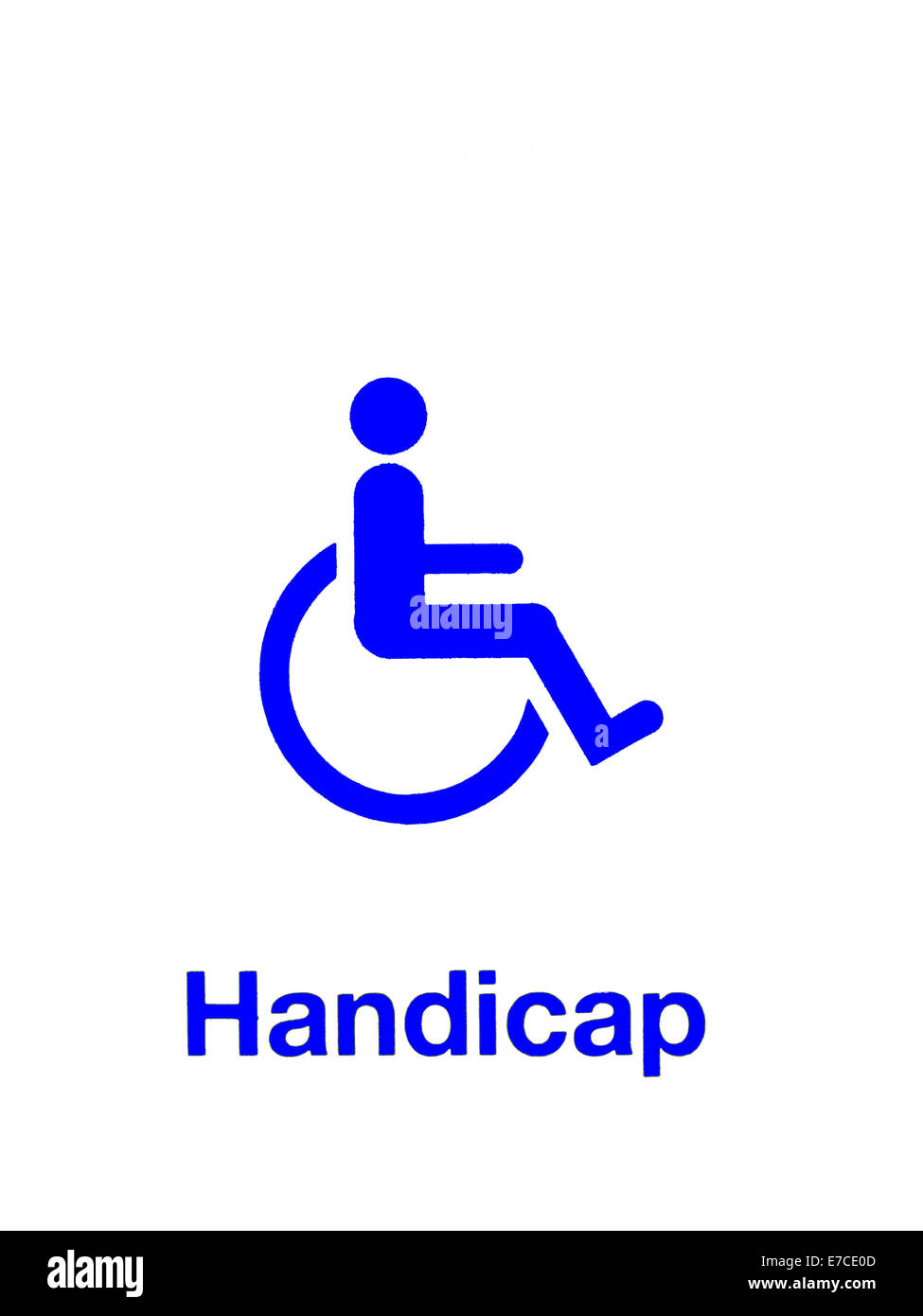 blue handicap sign isolated on white background Stock Photo - Alamy