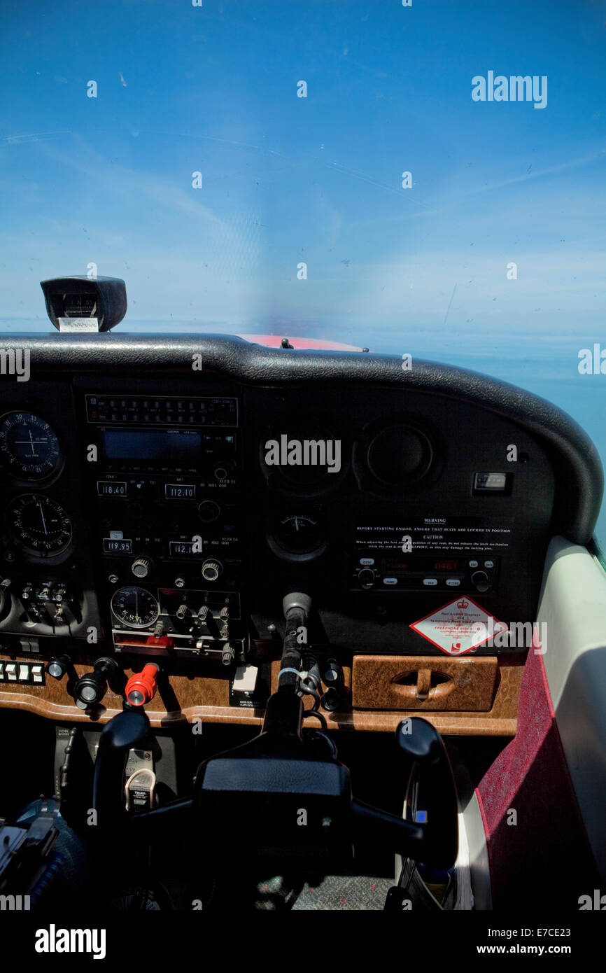 Flying small plane in the summer travel sky landing air aeroplane Stock ...