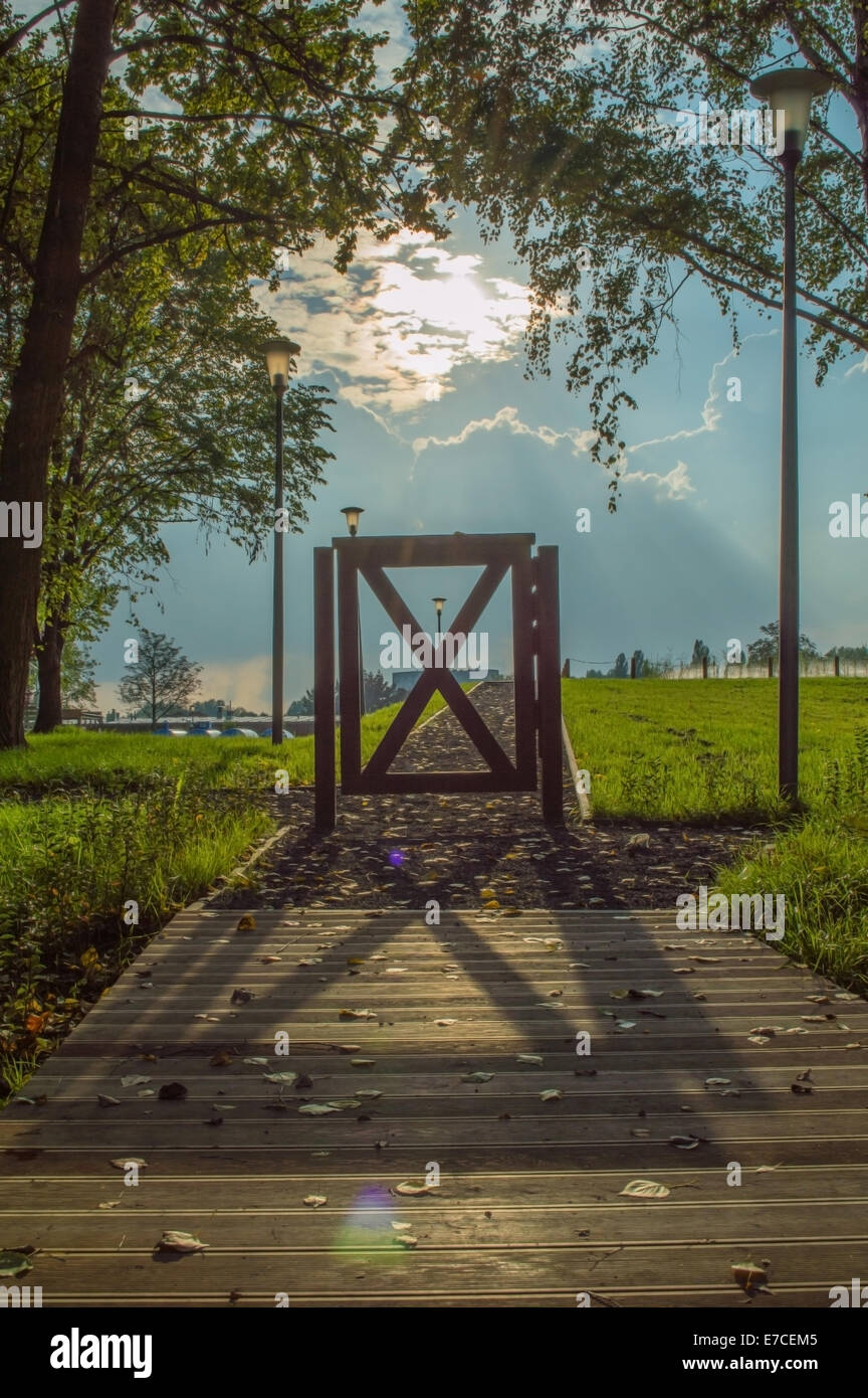 Blue picket gate hi-res stock photography and images - Alamy
