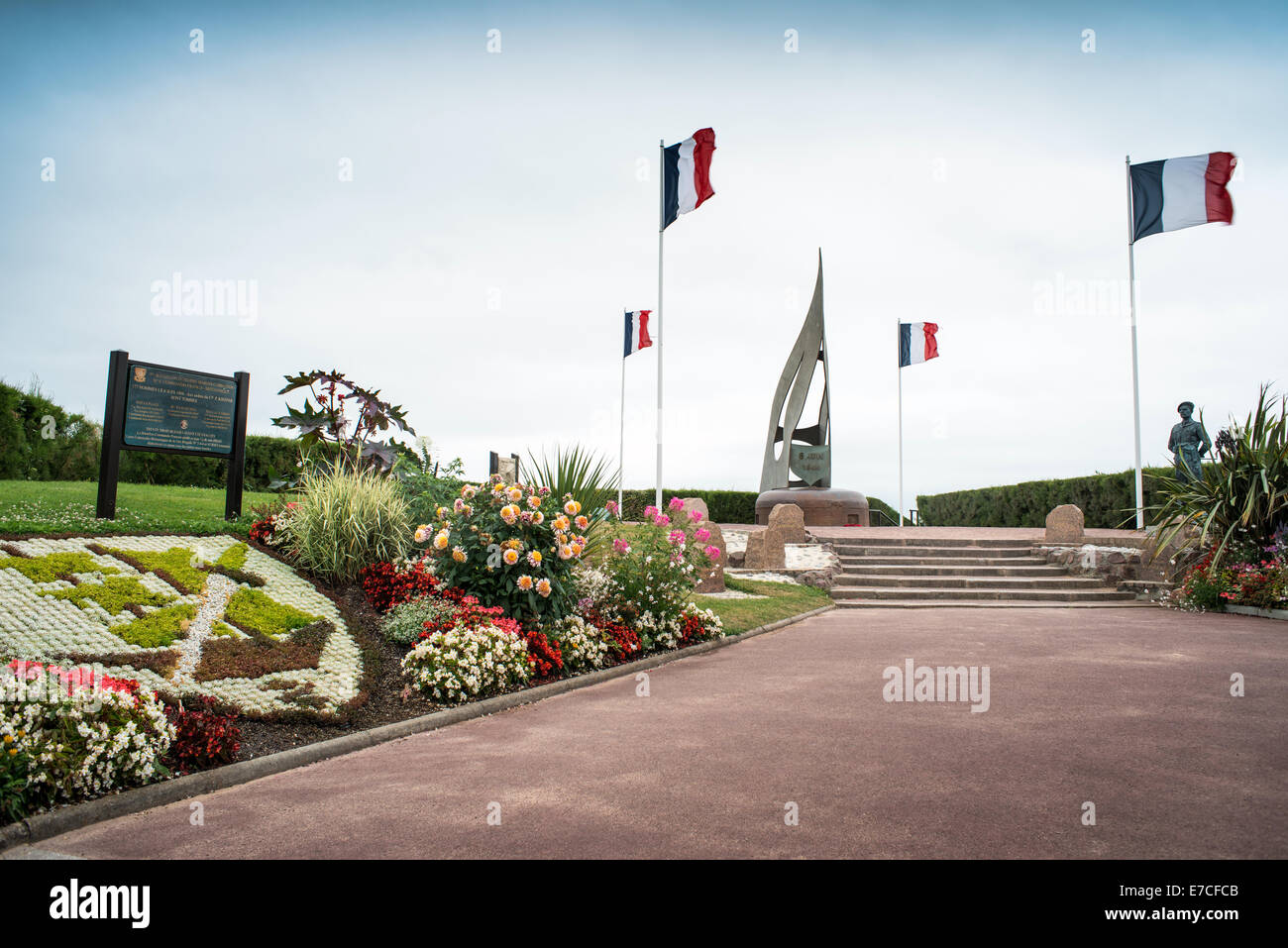 The Flame Monument at Sword beach, Ouistreham, Normandy, France Stock ...