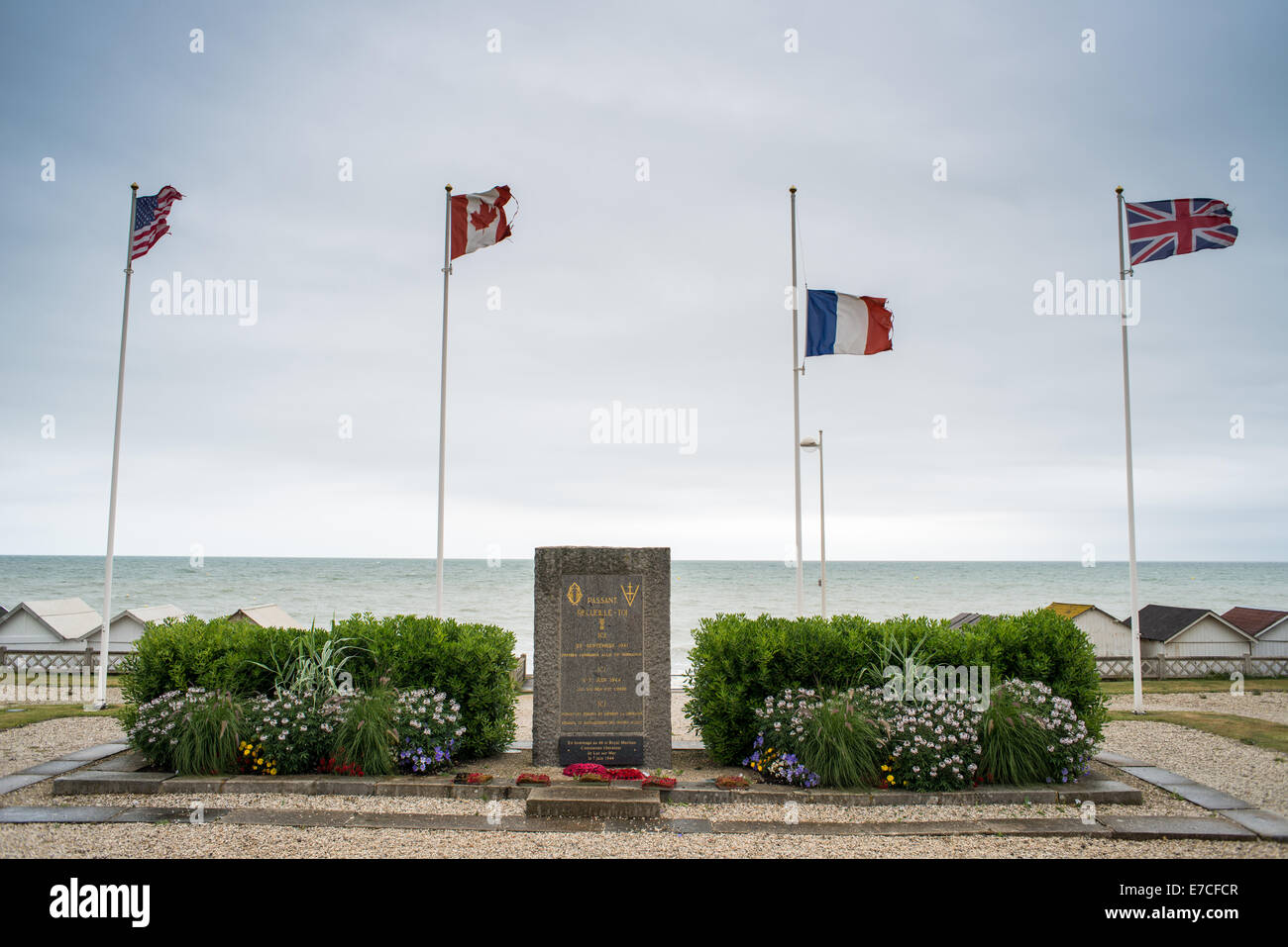 World War 2 Liberation memorial at D-Day Sword Beach, Luc Sur Mer ...
