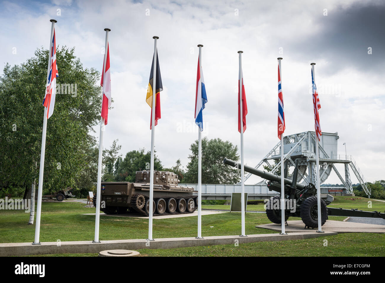 Pegasus Bridge over the Caen Canal near Ouistreham France Stock Photo ...