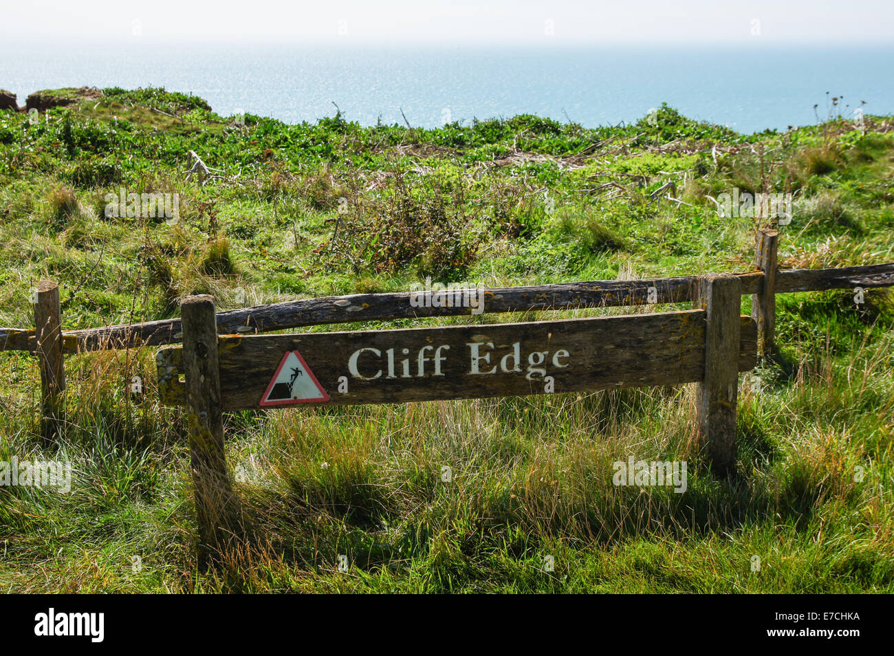 Danger Warning Sign Coastal Erosion High Resolution Stock Photography ...