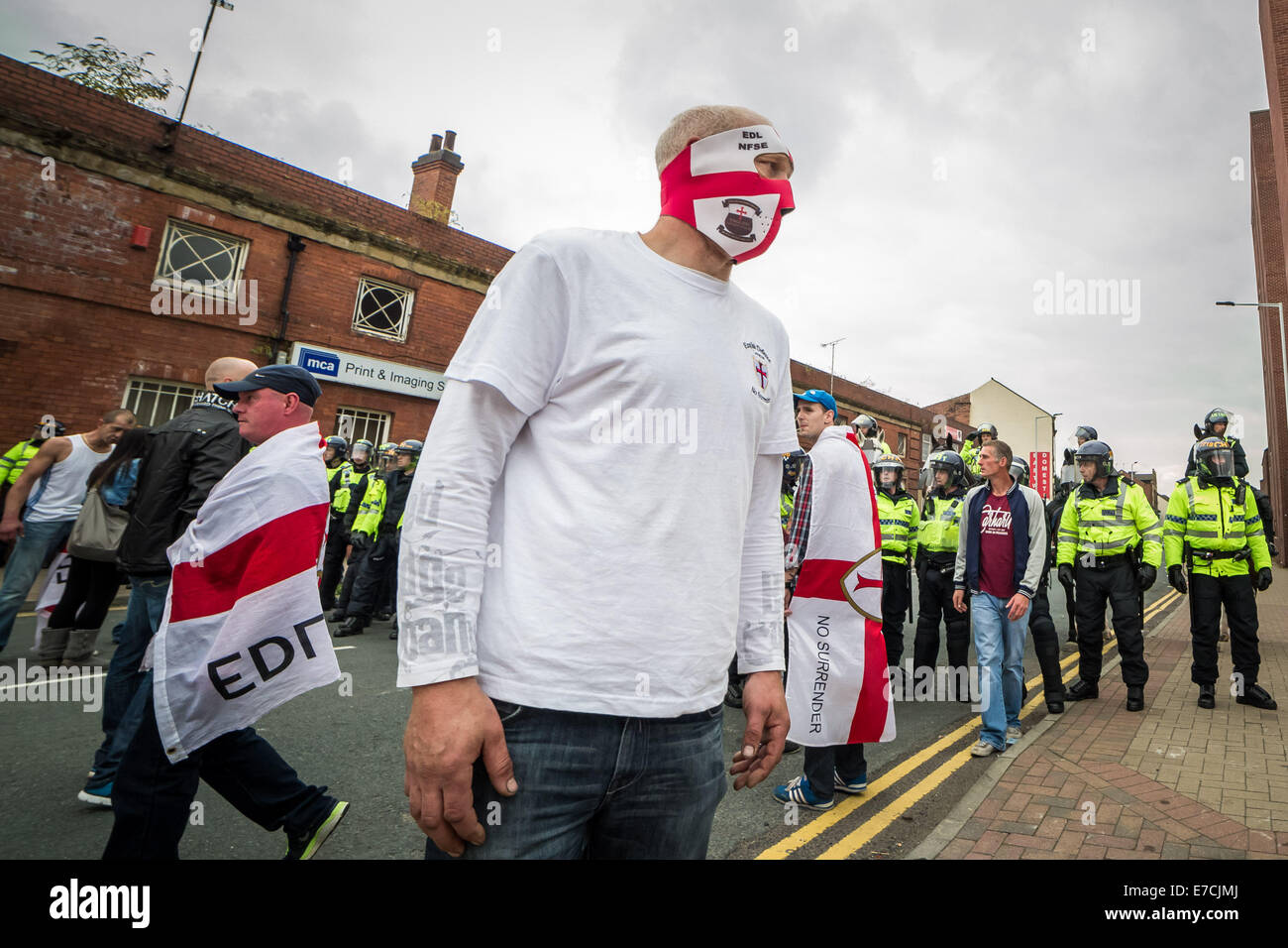 London, UK. 13th Sept, 2014. English Defence League Mass Protest in ...
