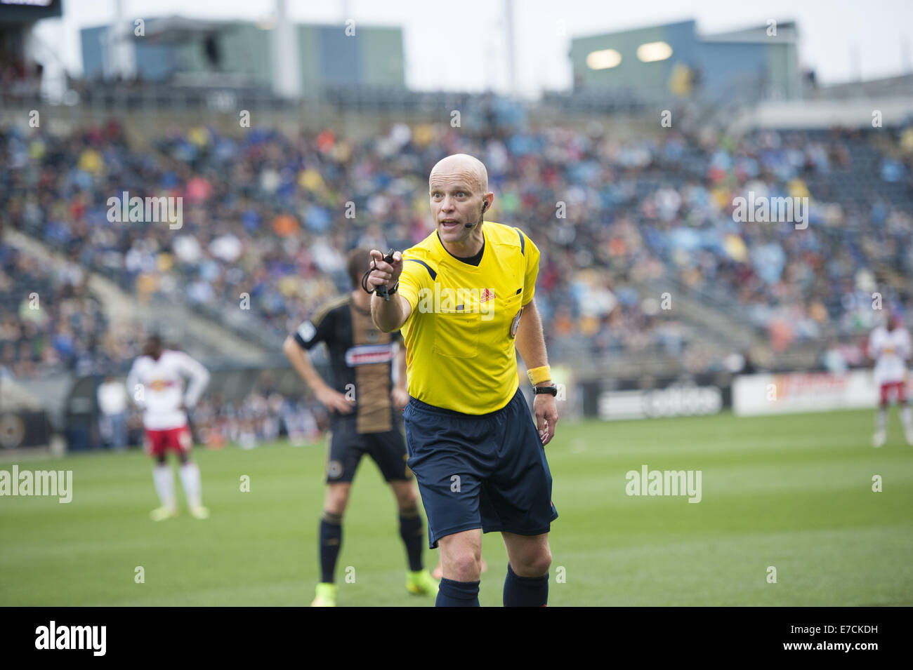 Chester, Pennsylvania, USA. 13th Sep, 2014. Referee in action during ...