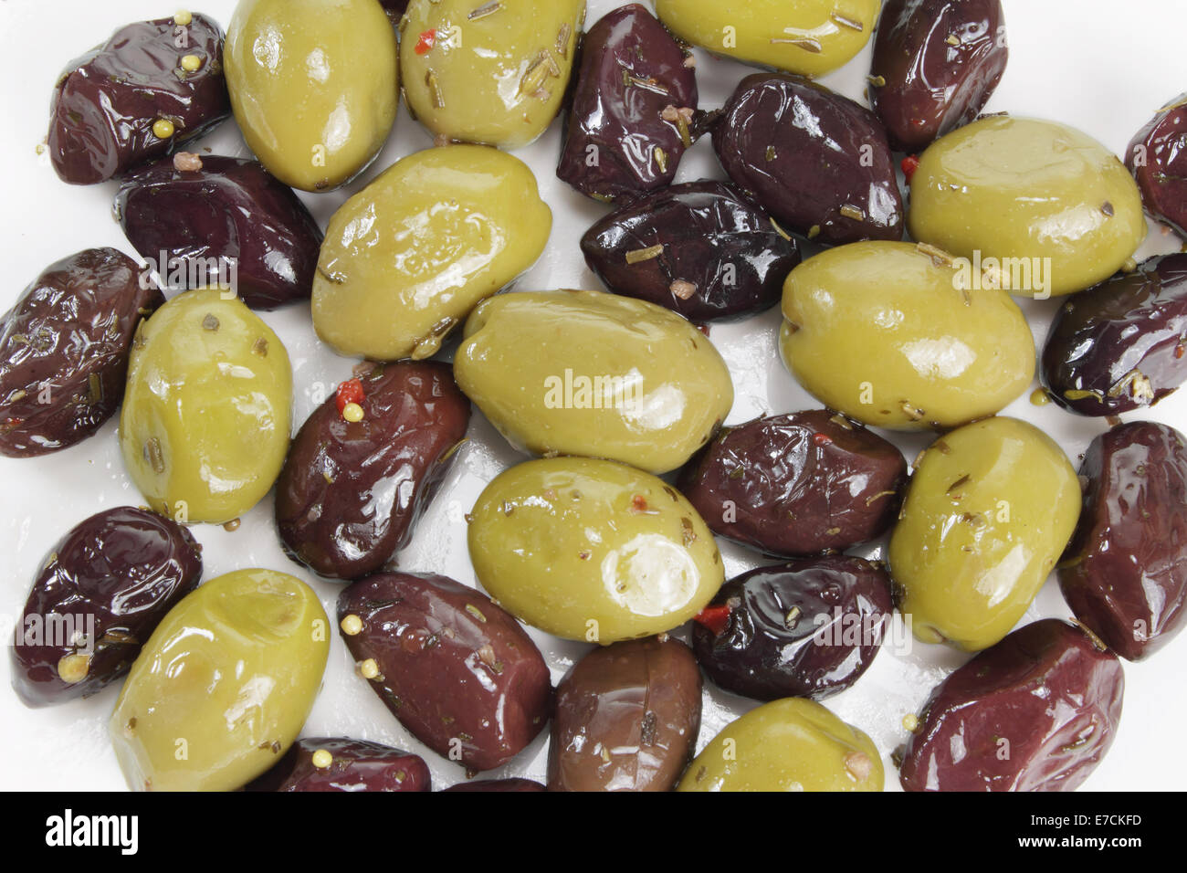 Mixed Marinated Olives Stock Photo - Alamy