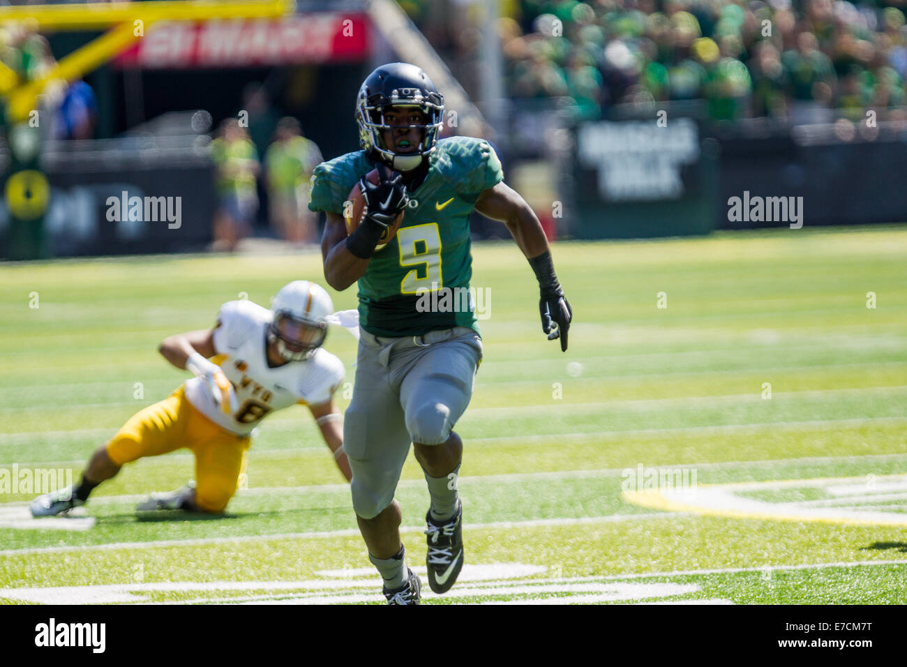 Sept. 13, 2014 - BYRON MARSHALL (9) runs into the endzone for a ...