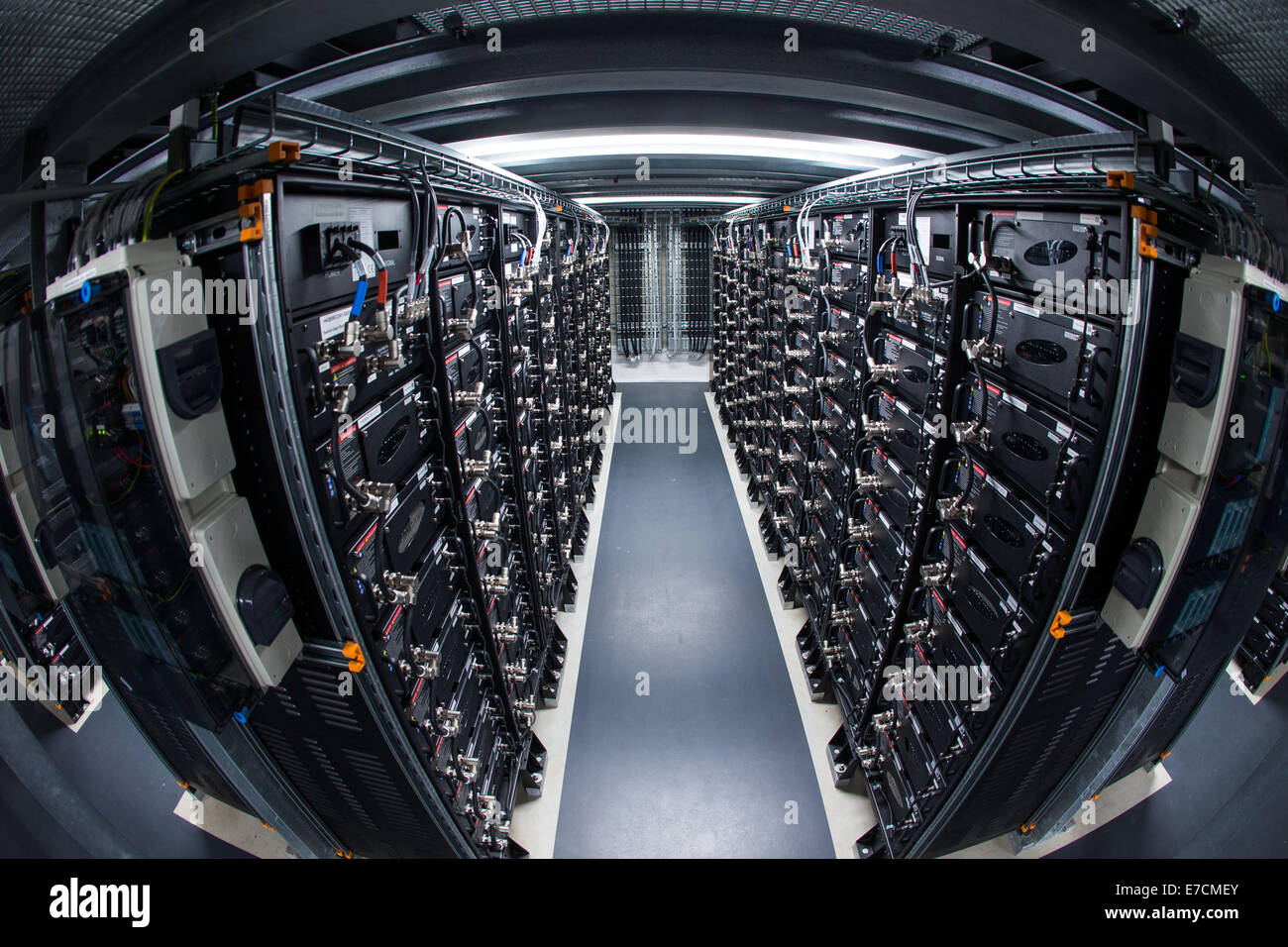 Schwerin, Germany. 10th Sep, 2014. Rows of battery packs in the largest ...