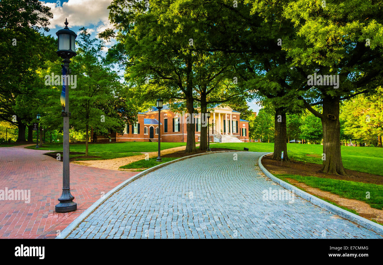 Road through John Hopkins University in Baltimore, Maryland Stock Photo ...
