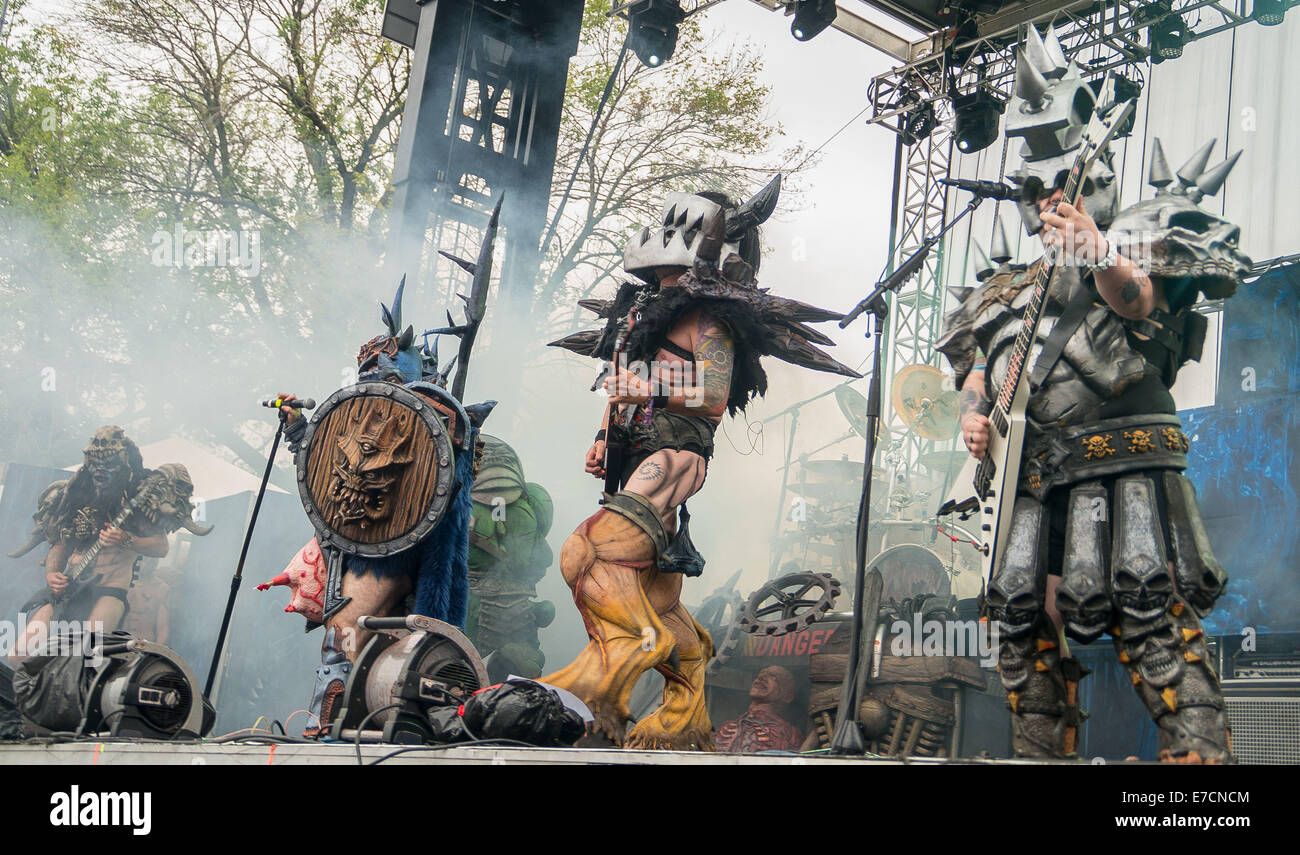 Chicago, IL, USA. 12th Sep, 2014. The band GWAR performs at Riot Fest ...