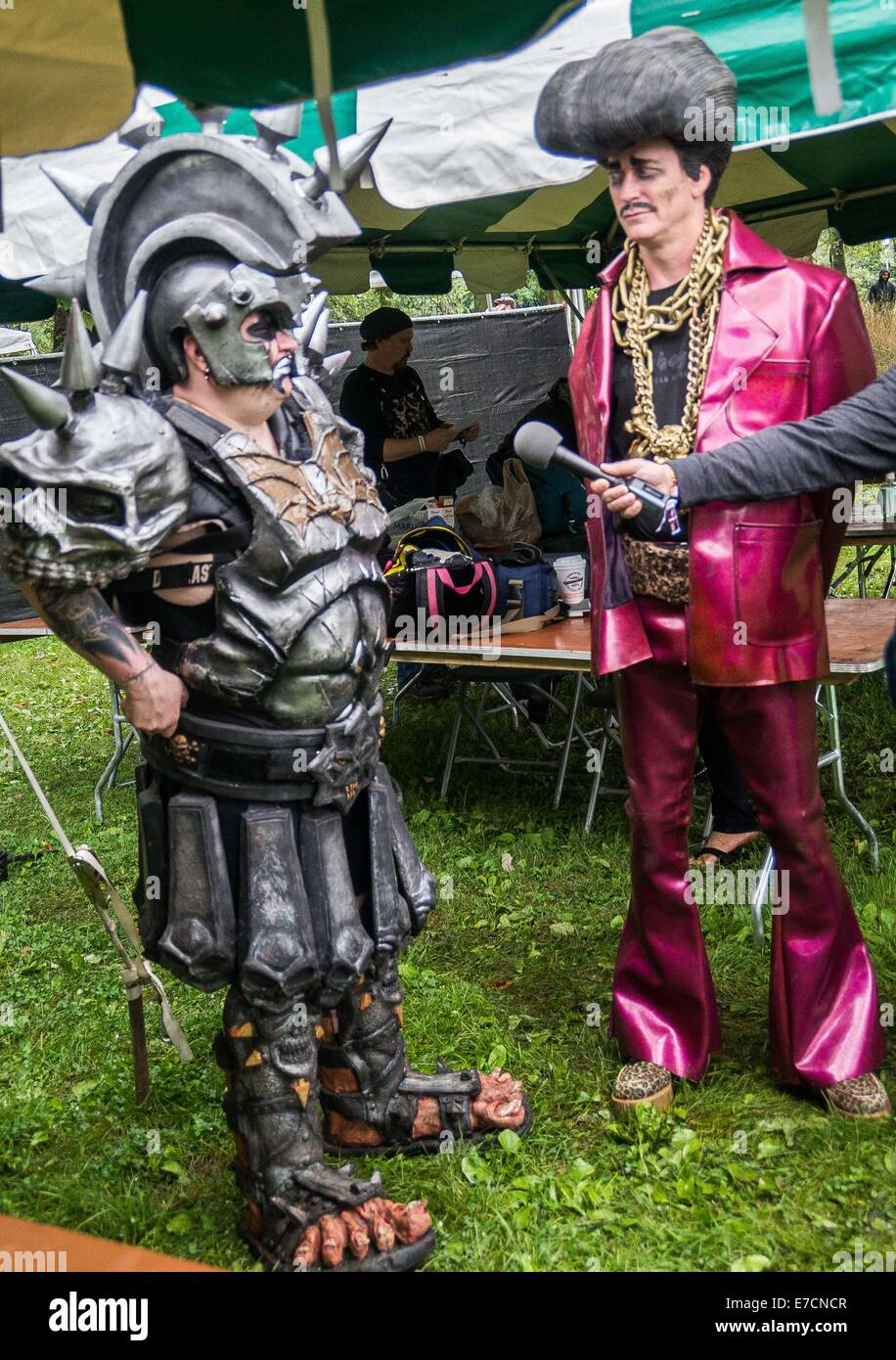 Chicago, IL, USA. 12th Sep, 2014. The band GWAR is interviewed at Riot ...