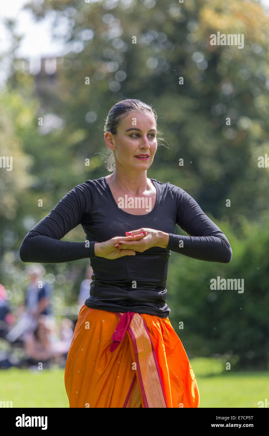 Akademi South Asian Dance performing outside Kendal Parish Church ...