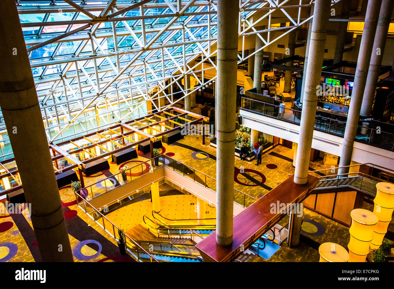 The interior of the Hyatt Regency in Baltimore, Maryland Stock Photo ...