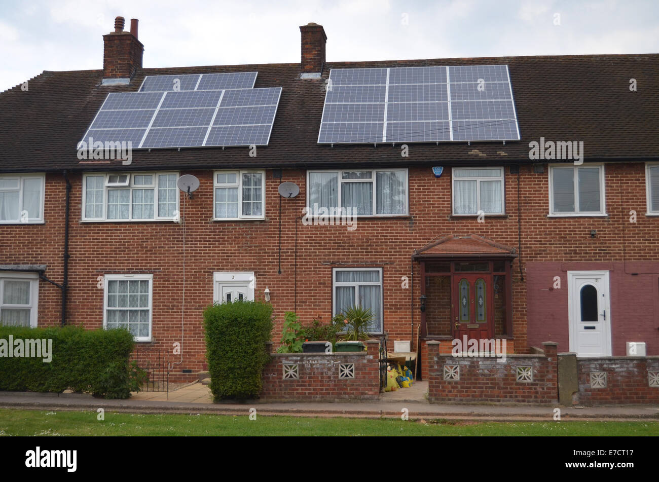 Solar panel on house, London Borough of Lewisham UK 2014 Stock Photo ...