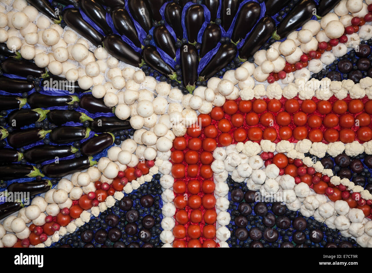 Vegetable flag tribute The Union Jack made up of assorted vegetables ...