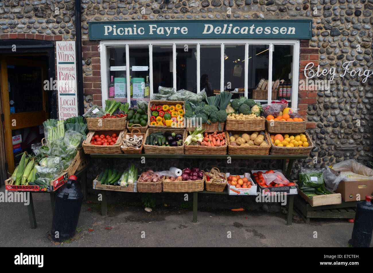 Local shop, selling mainly local produce, Cley next the Sea, Norfolk ...
