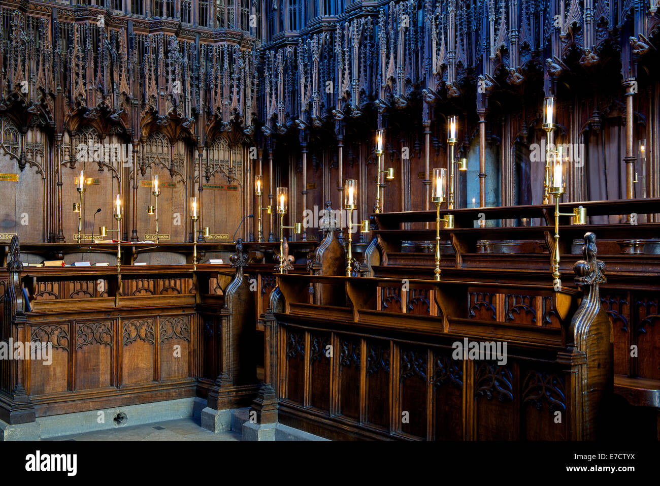 The choir stalls, Ripon Cathedral, North Yorkshire, England UK Stock ...
