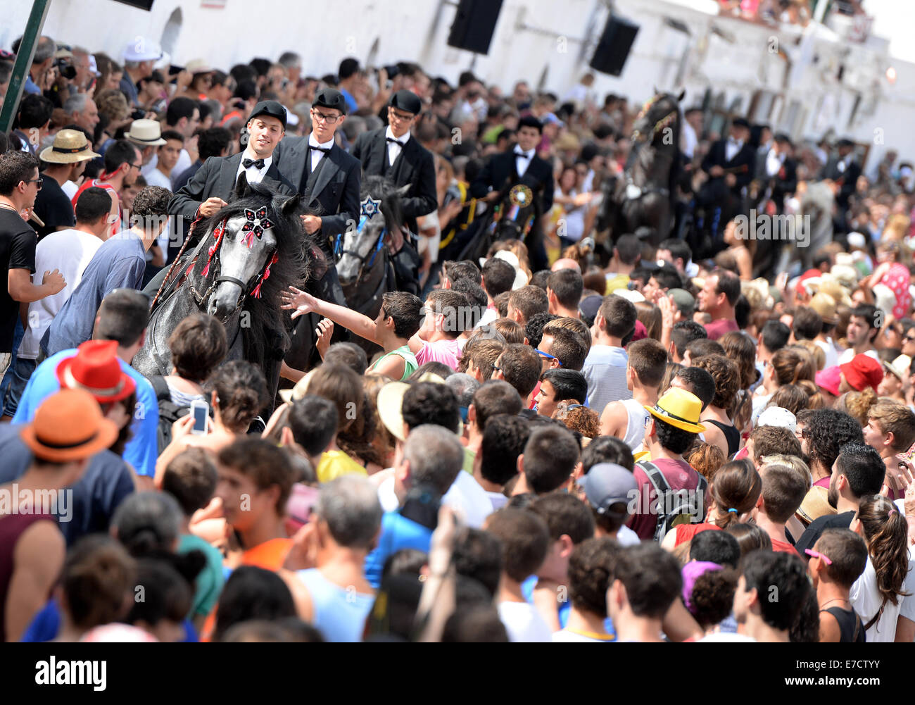 Tipical feast of horses in the town of Ciutadella in Menorca; in ...