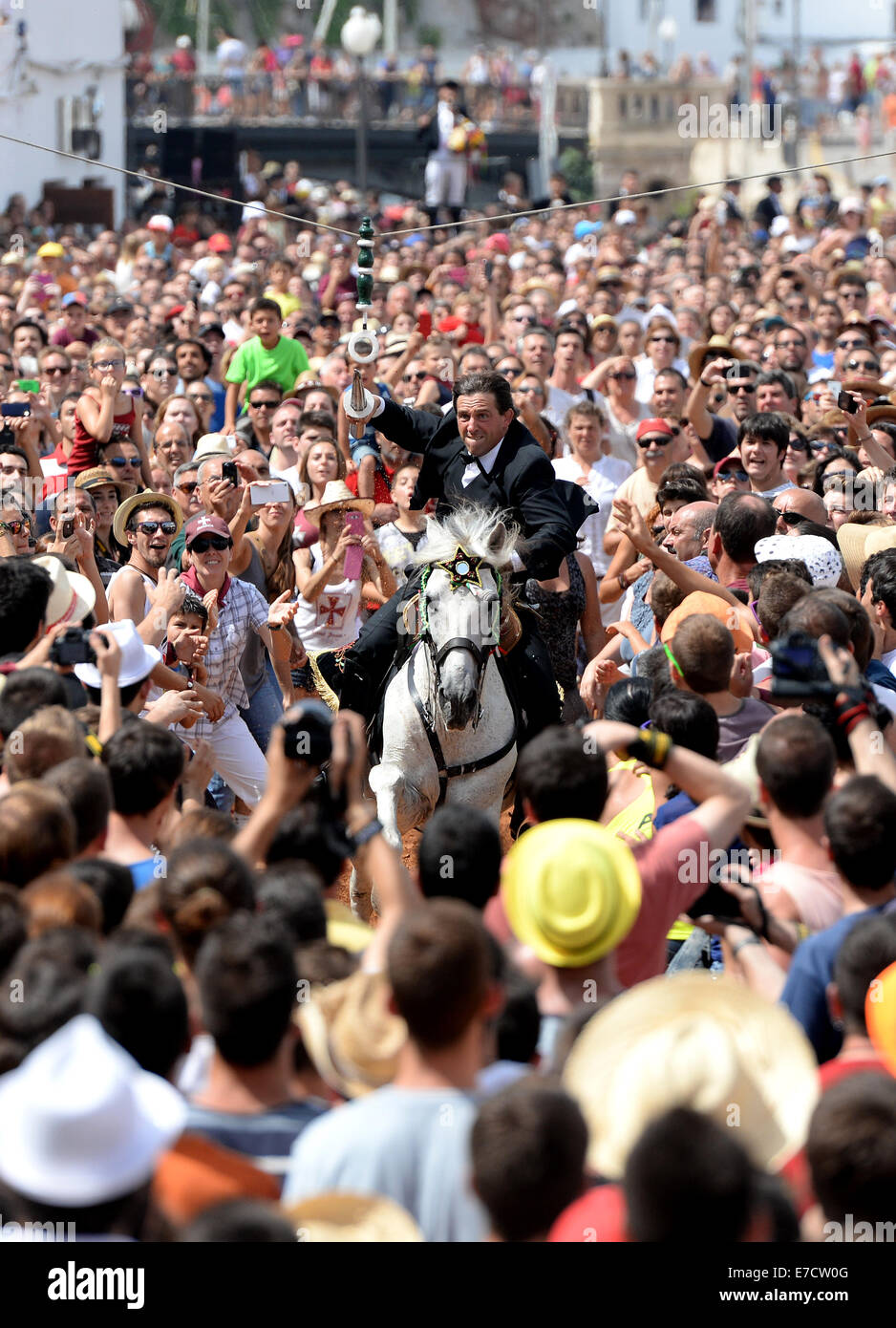 Tipical feast of horses in the town of Ciutadella in Menorca; in ...