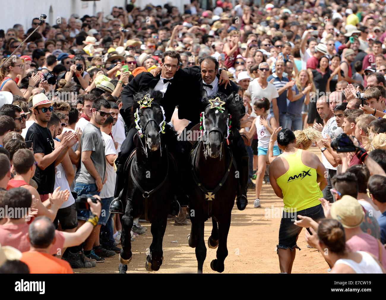 Tipical feast of horses in the town of Ciutadella in Menorca; in ...